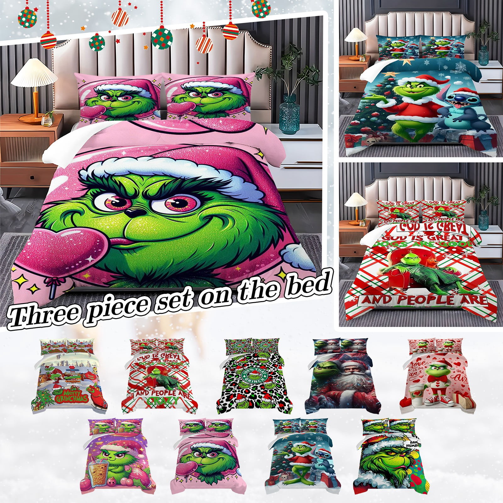 Grinch Duvet Cover Grinch Sheets Full - Duvet Cover Queen Size ...
