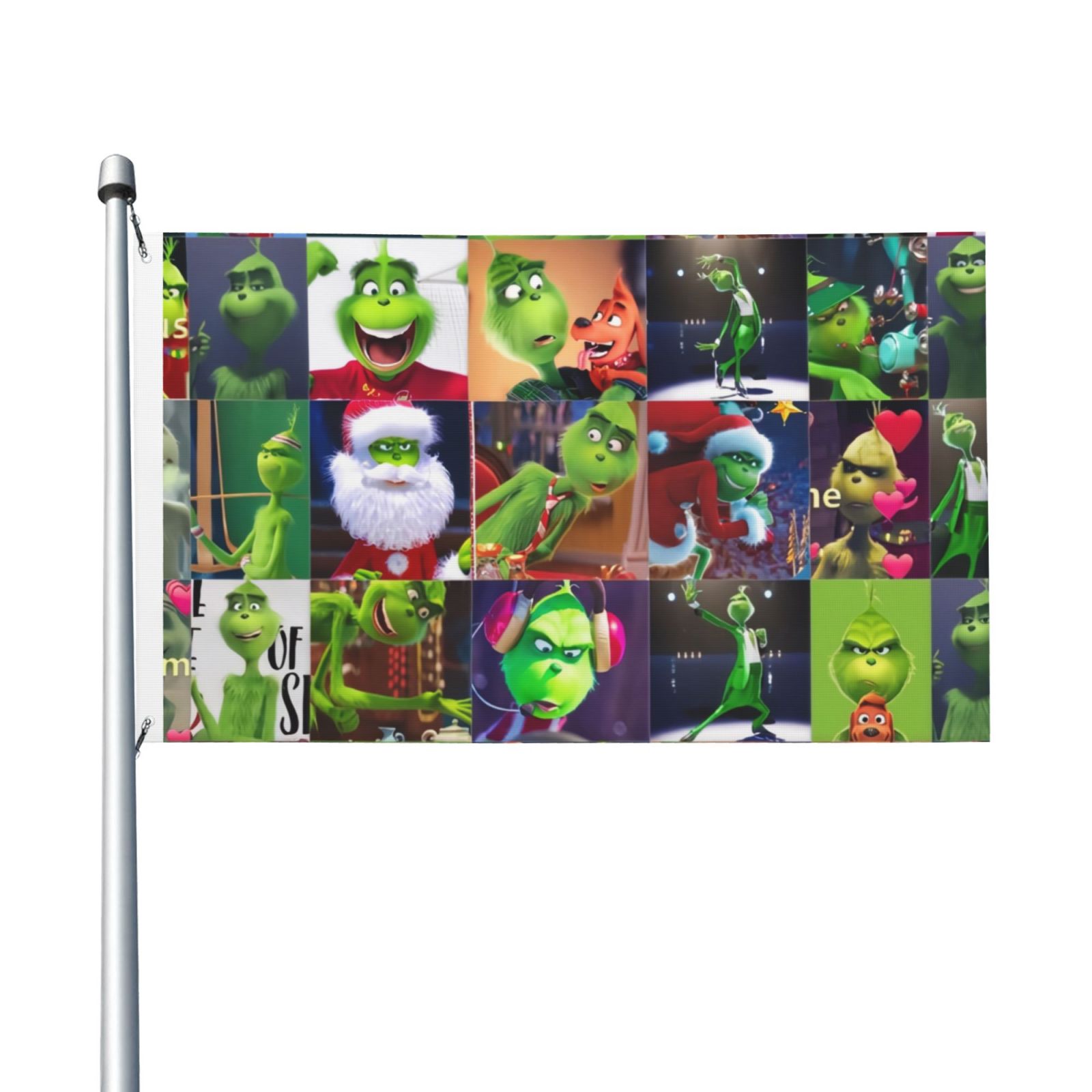 Grinch Face 3x5ft Face Flag Fade Proof Holiday Fall Flag Outdoor Banner ...