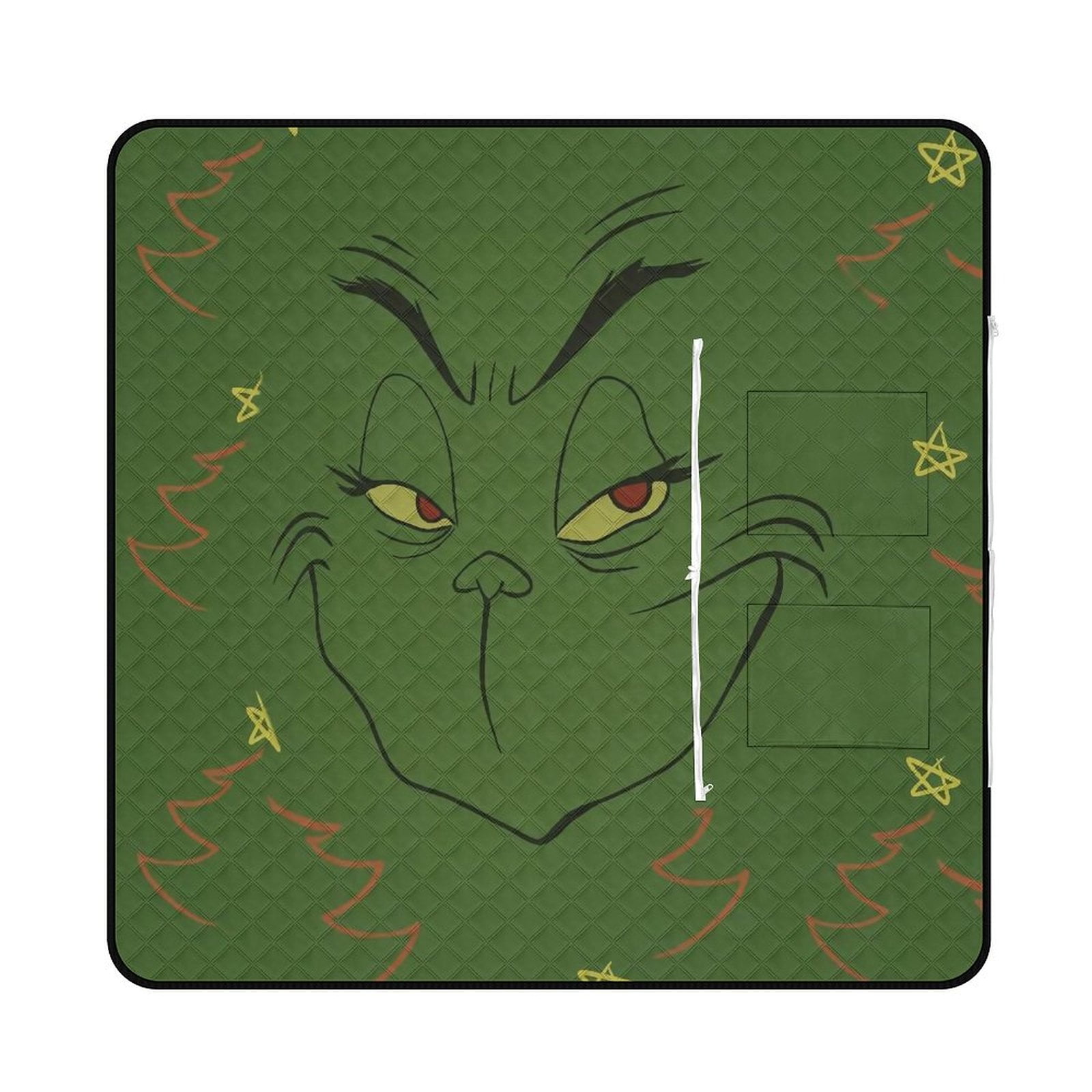 Grinch Face Extra Large Picnic Blanket Waterproof,59"x 59"Foldable ...