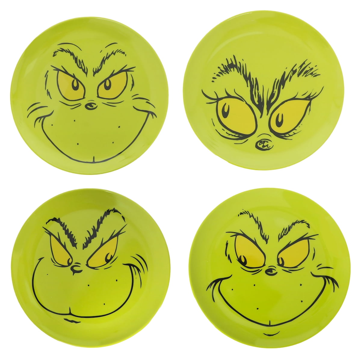 Grinch Facial Expressions 4-Pack 8 Plates - Walmart.com