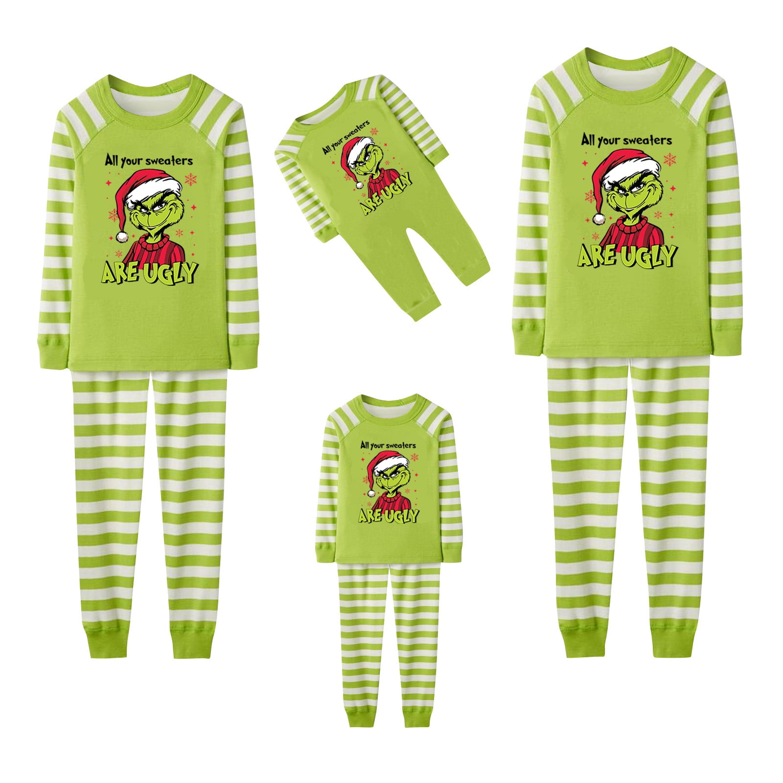 Grinch Family Christmas Pjs Matching Sets, Merry Christmas Grinch Pajamas Parent Christmas ...