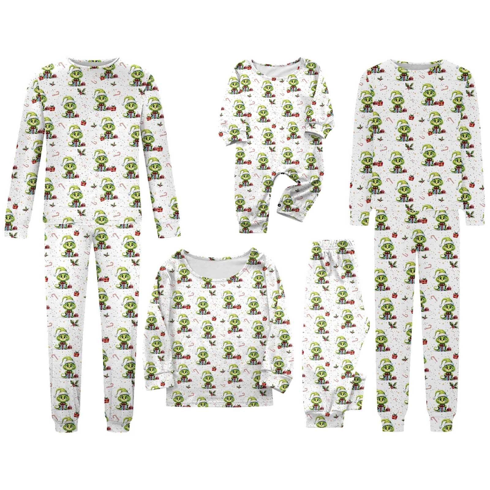 Grinch Family Matching Sets Paj Loungewear Outfits Family Matching Long ...