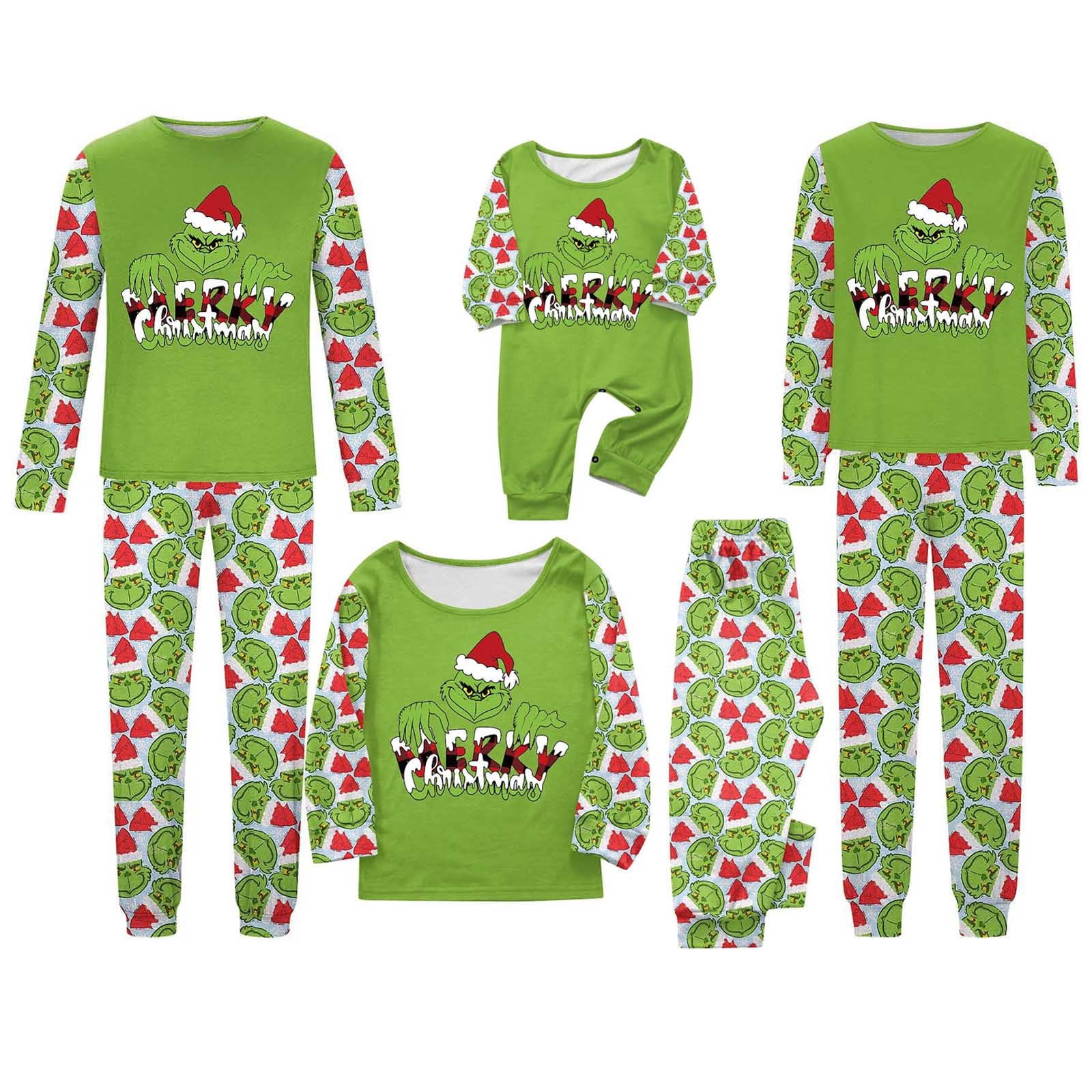 Grinch Family Matching Sets Paj Loungewear Outfits Family Matching Long ...