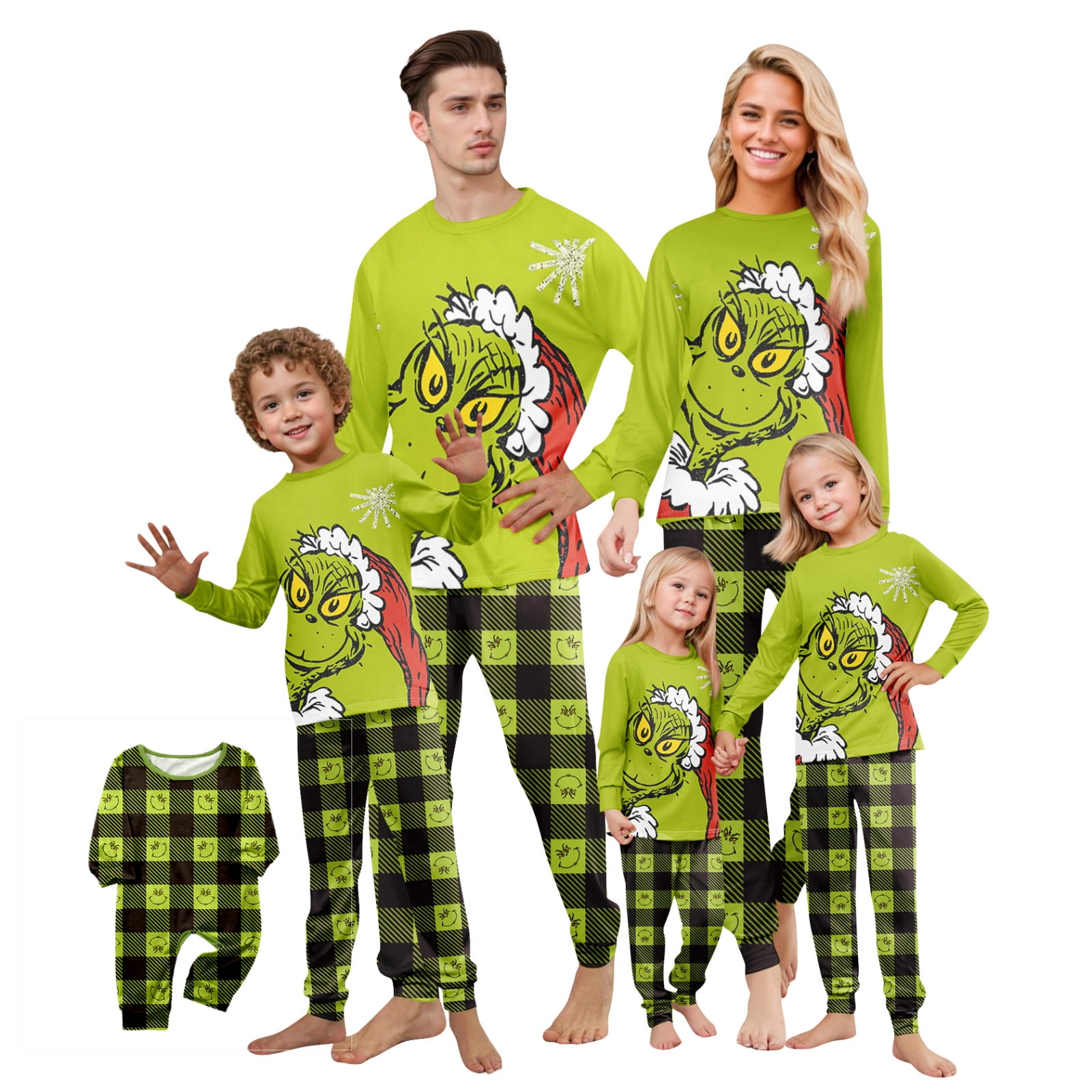 Grinch Family Pjs Matching Sets Christmas, Grinch pijamas de navidad ...