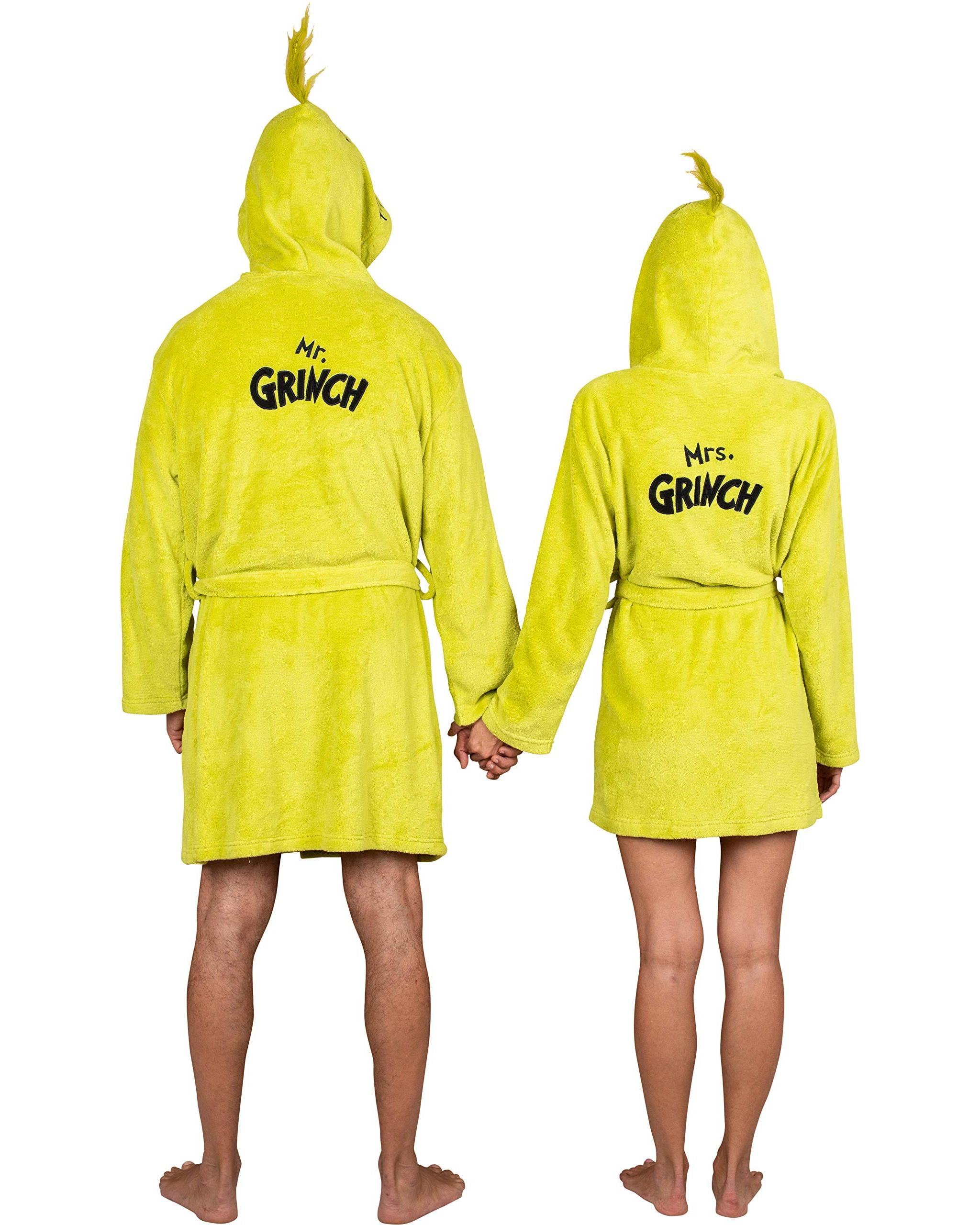 Grinch Family Robe Mens and Womens Bathrobe Adult Plush Loungewear ...