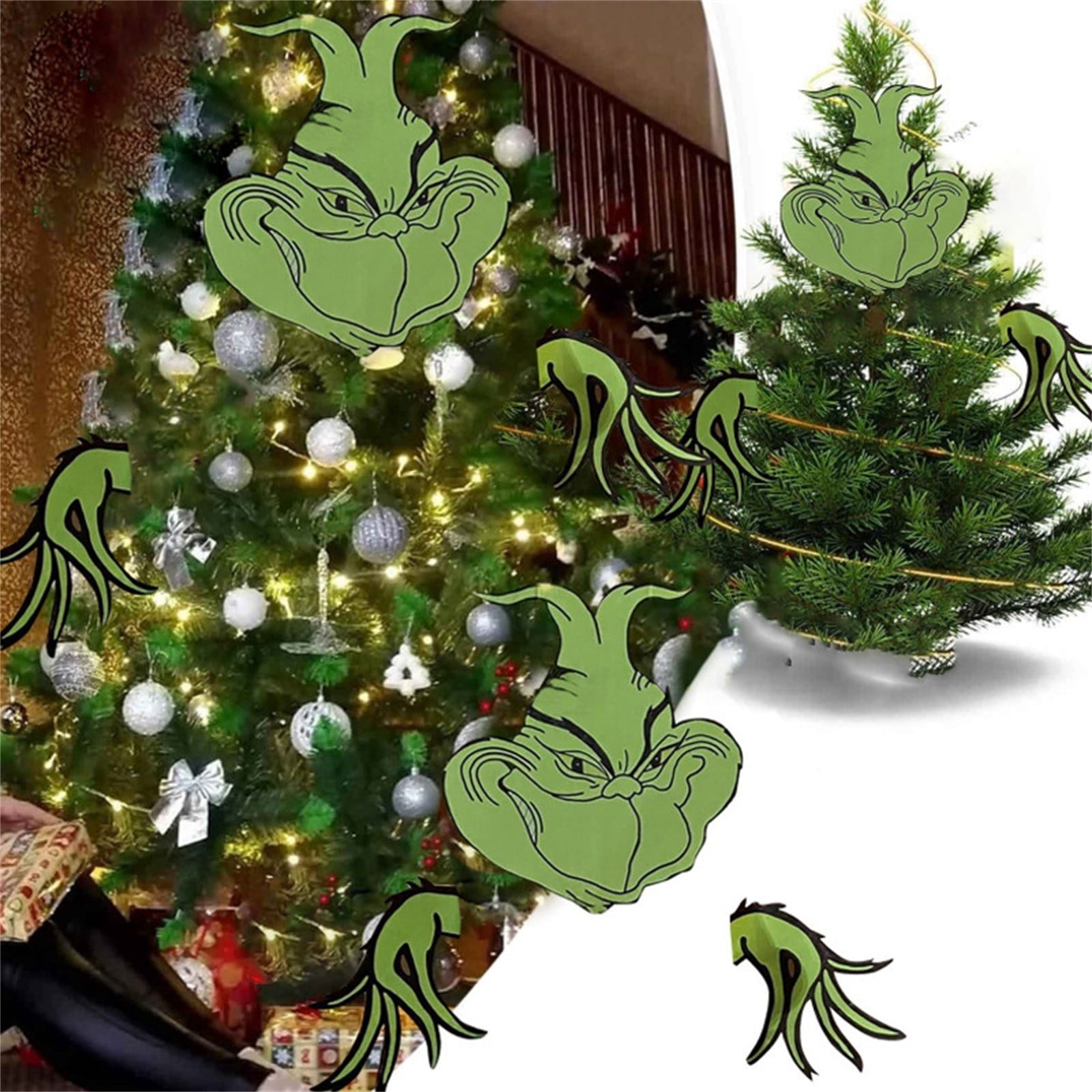 Grinch Fence Peeker Decoration, Funny Christmas Yard Signs, Cute And ...