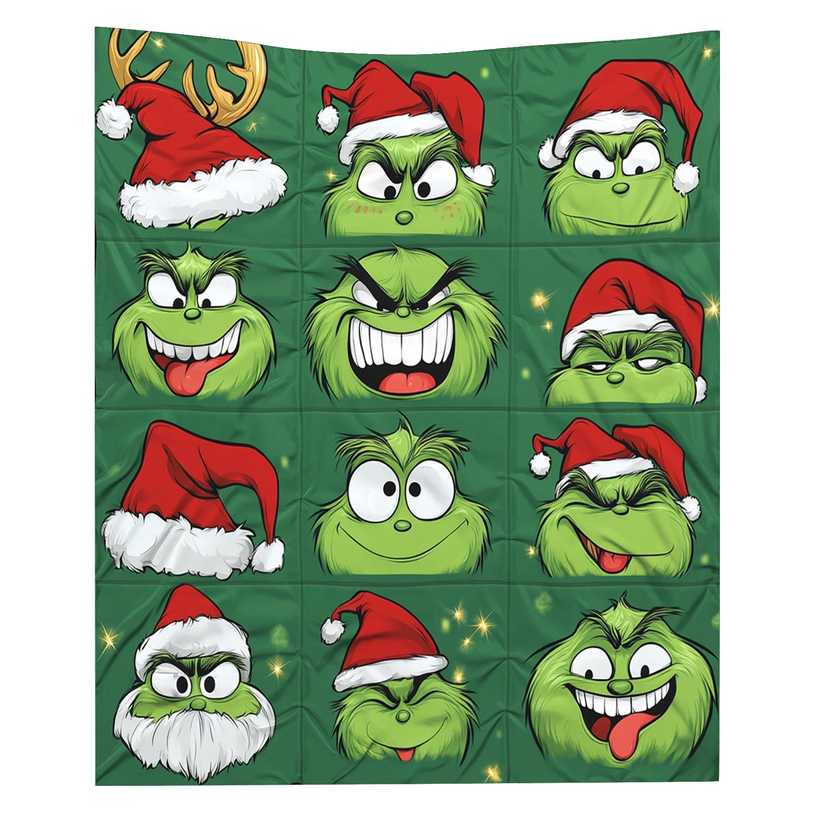 Grinch Flannel Digital Printed Throw Blanket, 3D Embroidery Design With ...