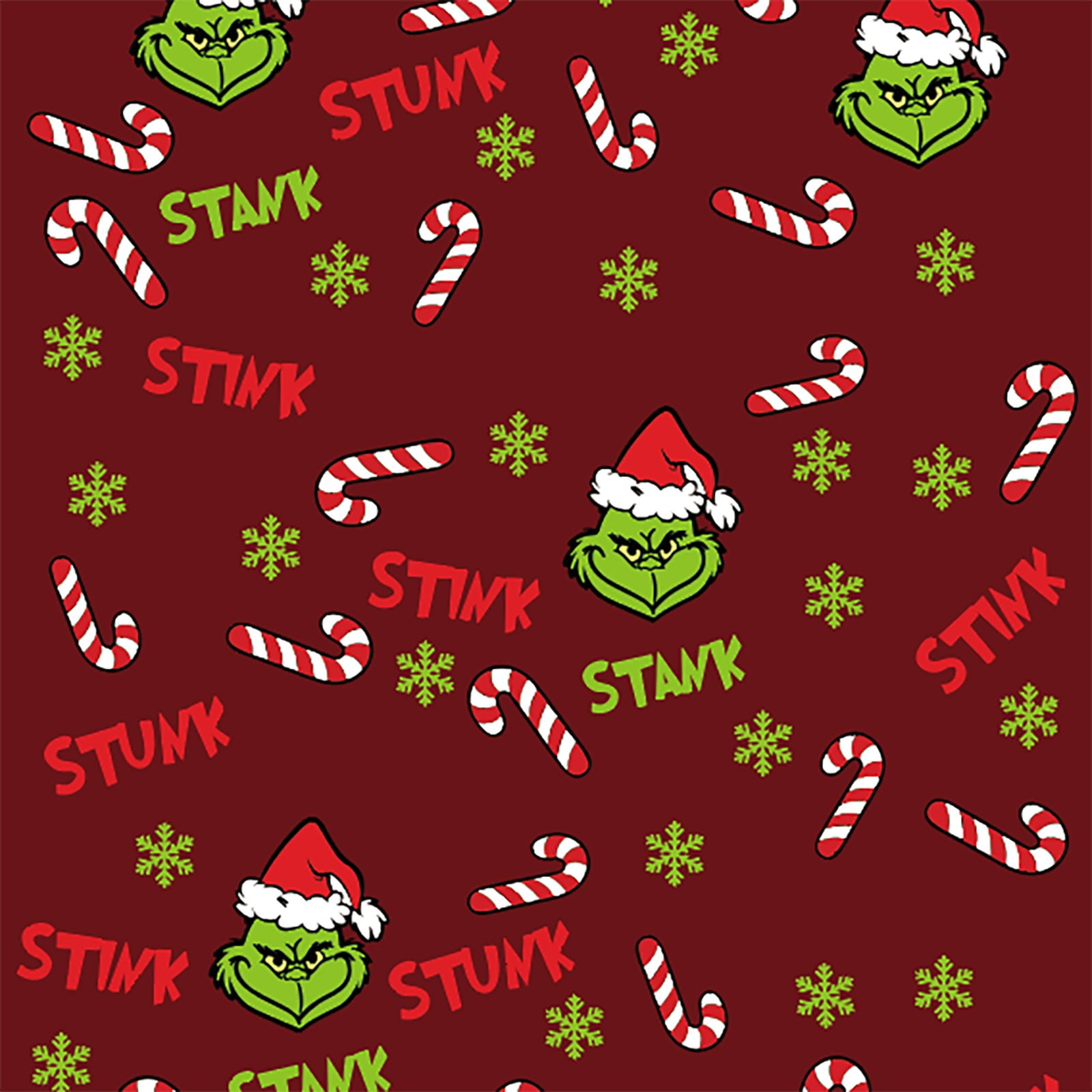 Grinch Folded Christmas Wrapping Paper Funny Cartoon Red Green Xmas ...