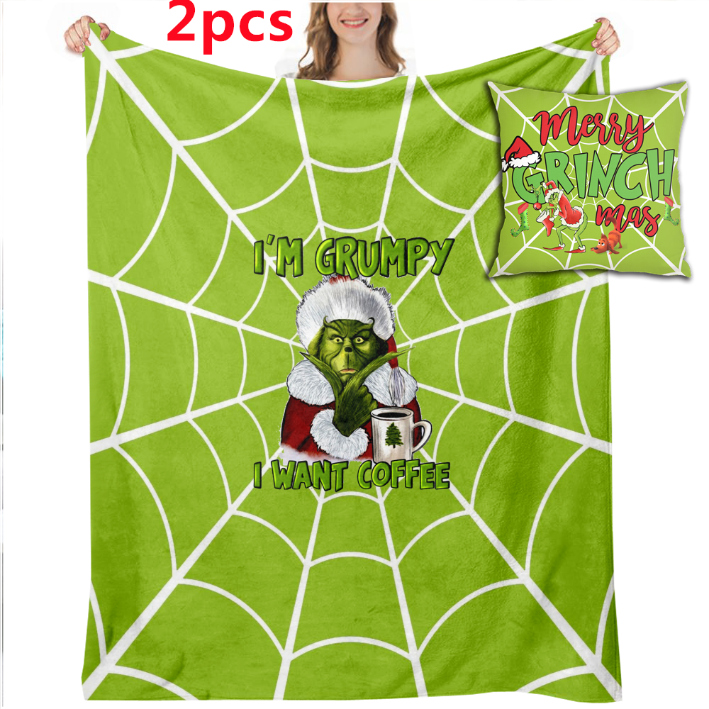 Grinch Fuzzy Fluffy Cozy Warm Plush Furry Decorative Thick Shaggy ...