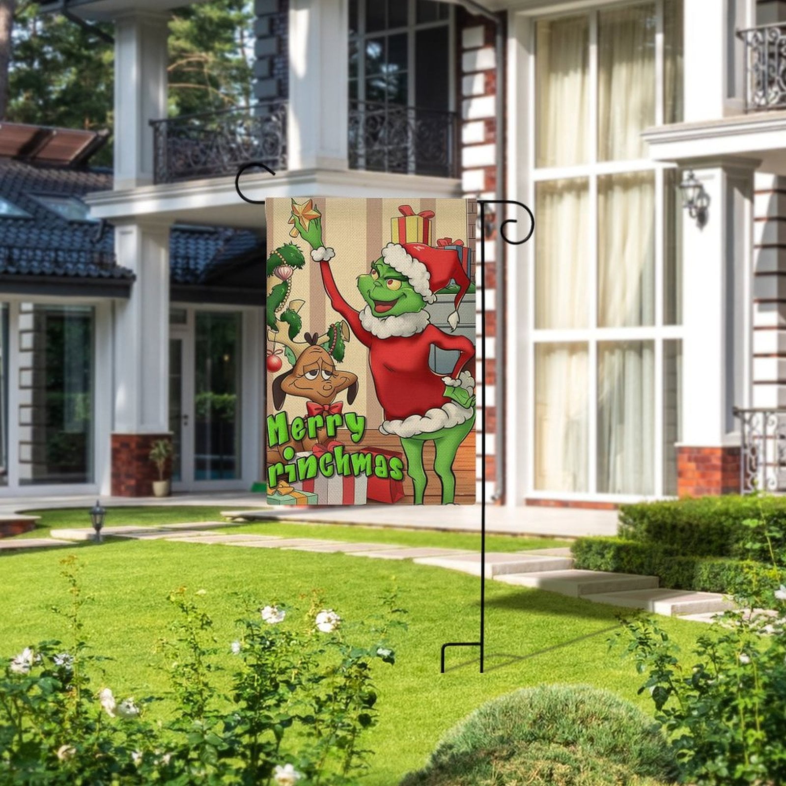 Grinch Garden Banner - Double-Sided House Outdoor Flag for Yard And ...