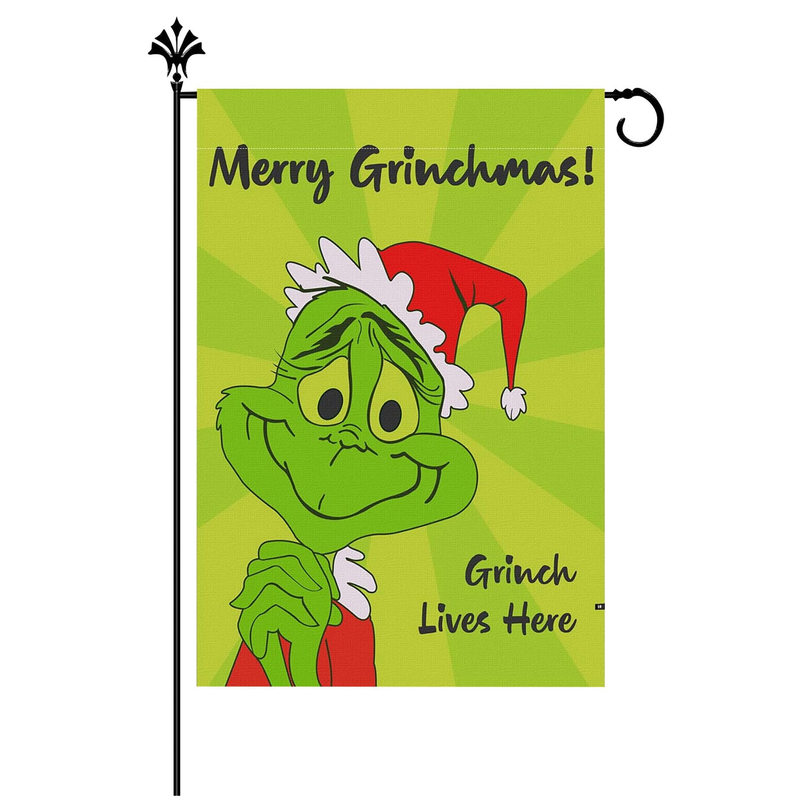 Grinch Garden Flag, Double-Sided Decorative Design For Christmas ...