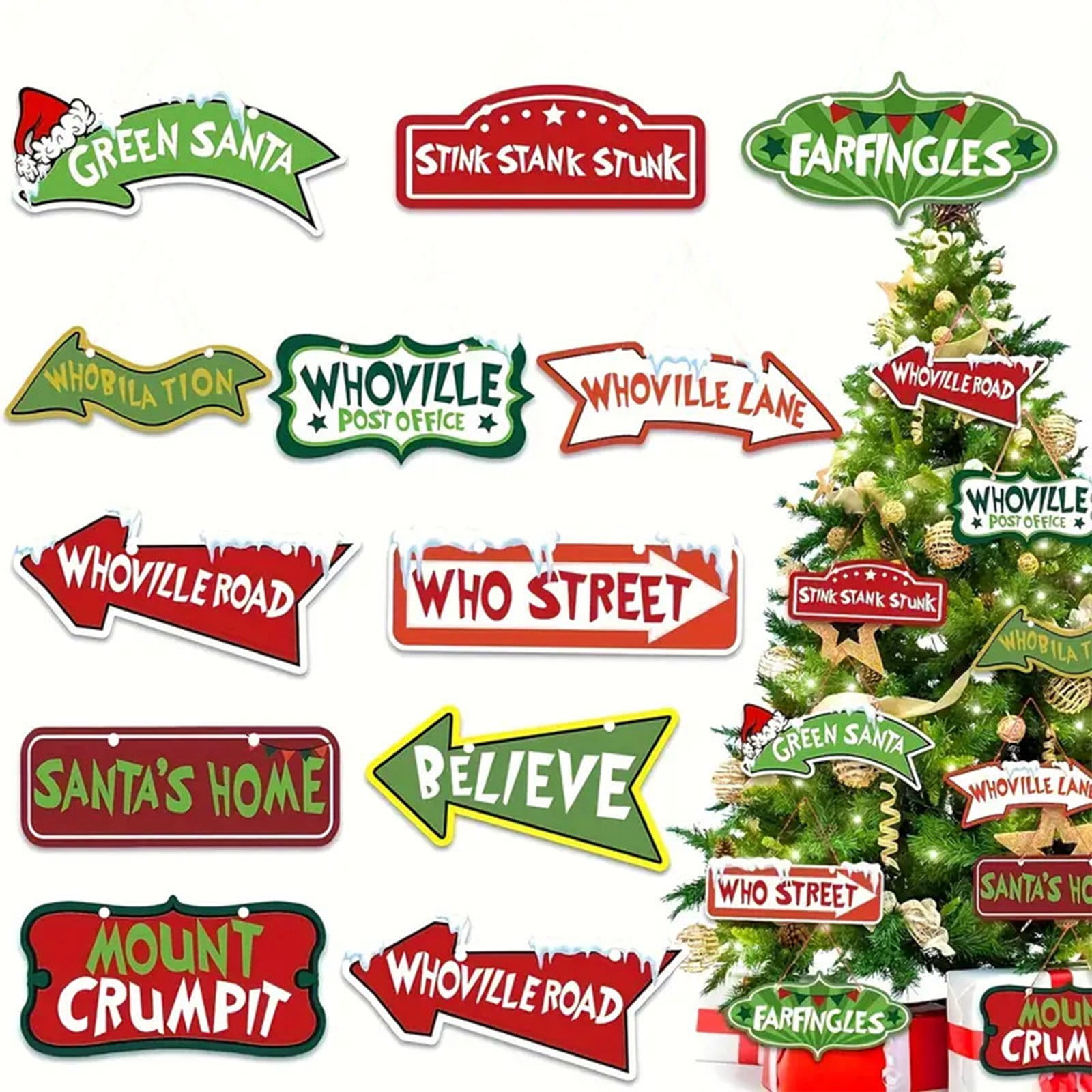 Grinch Ghristmas Tree Decorations 12Pcs Christmas Tree Decoration ...
