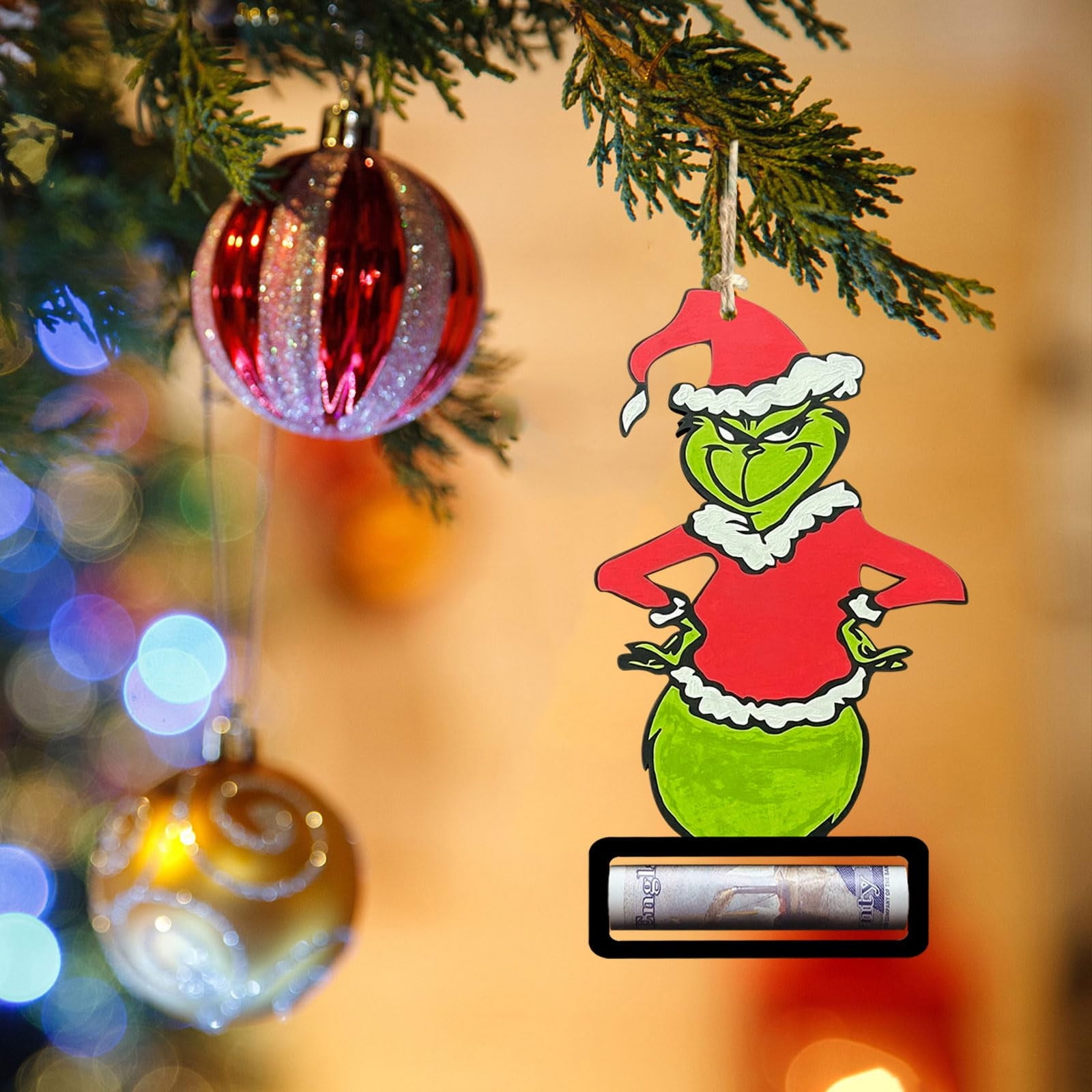 Grinch,Grinch Decorations Indoor,Money Holder Christmas Ornament, Funny ...