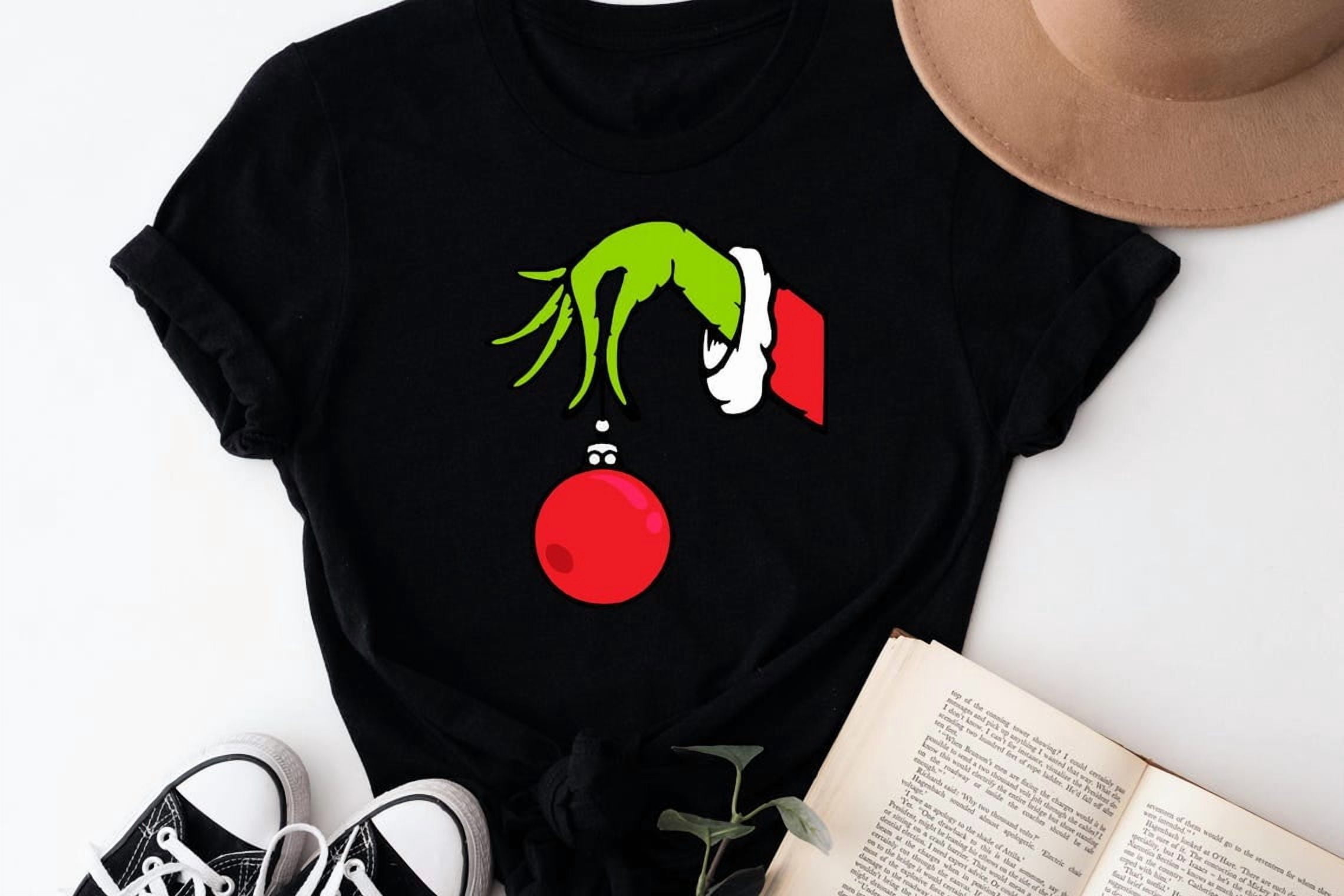 Grinch Hand Graphic, Christmas Ornament Crewneck, Grinch Christmas ...