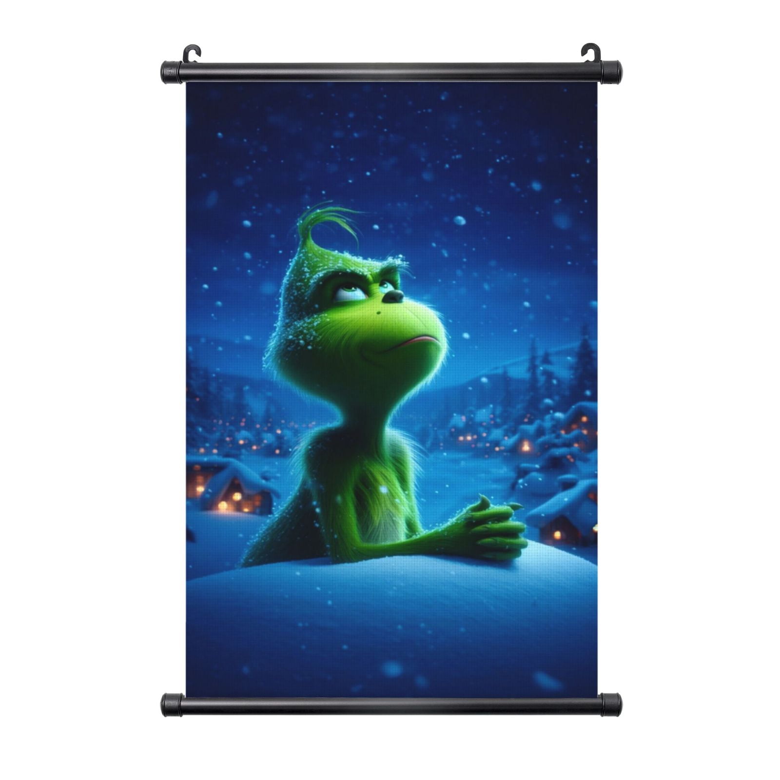 Grinch Hanging Poster, Black Plastic Shaft Wall Hanging Posters Scroll ...