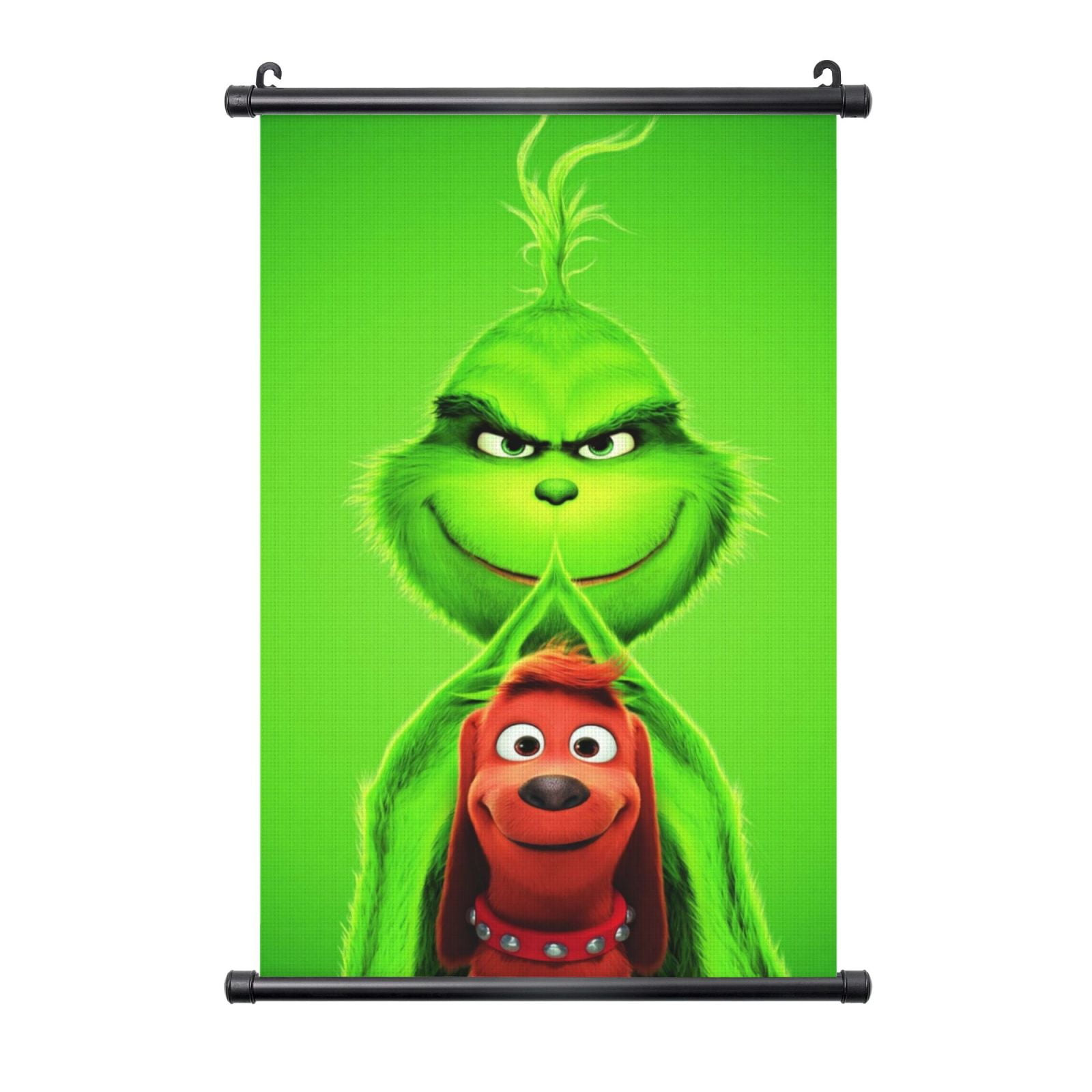 Grinch Hanging Poster, Black Plastic Shaft Wall Hanging Posters Scroll ...