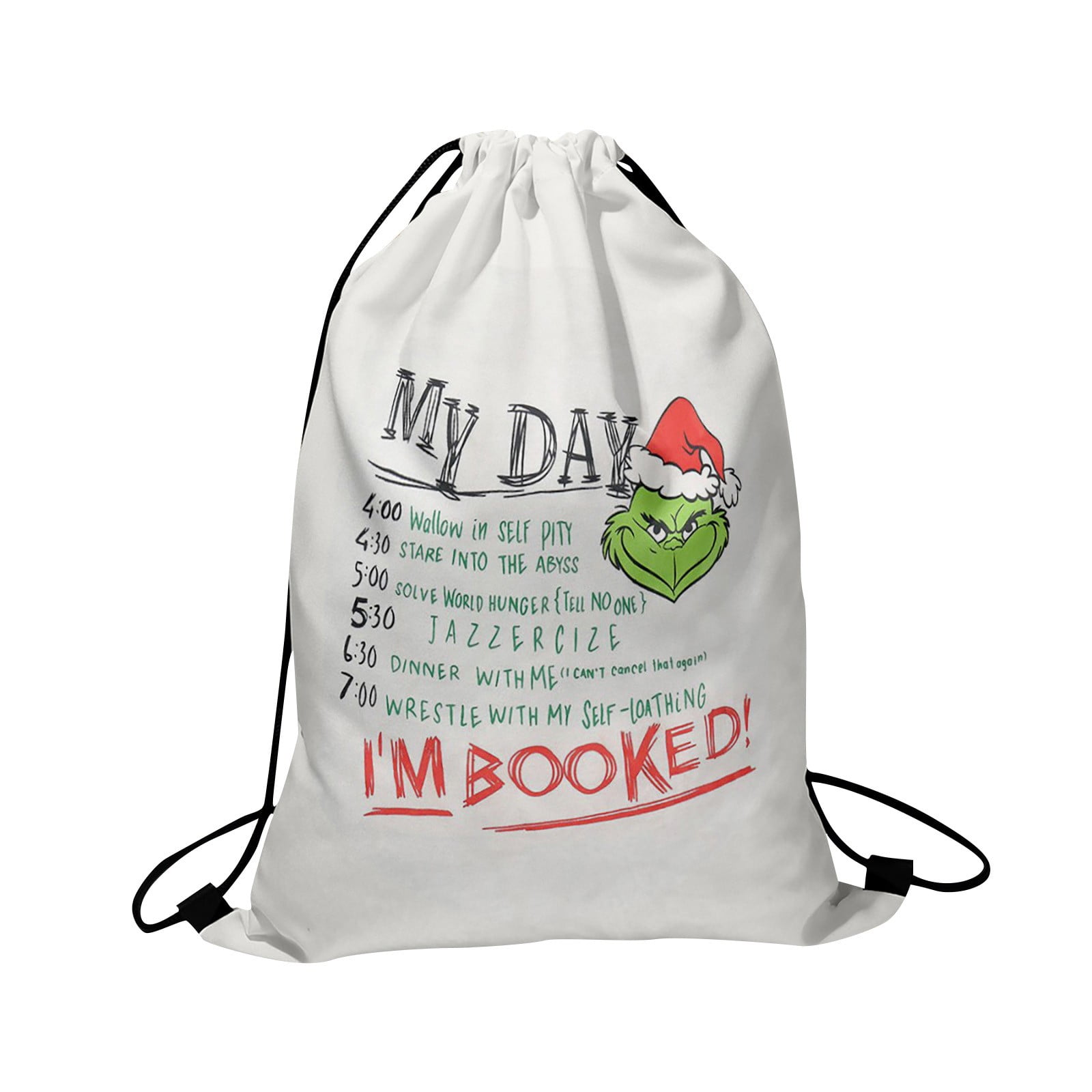 El Grinch Festive Holiday Drawstring Backpack with Merry Grinchmas ...