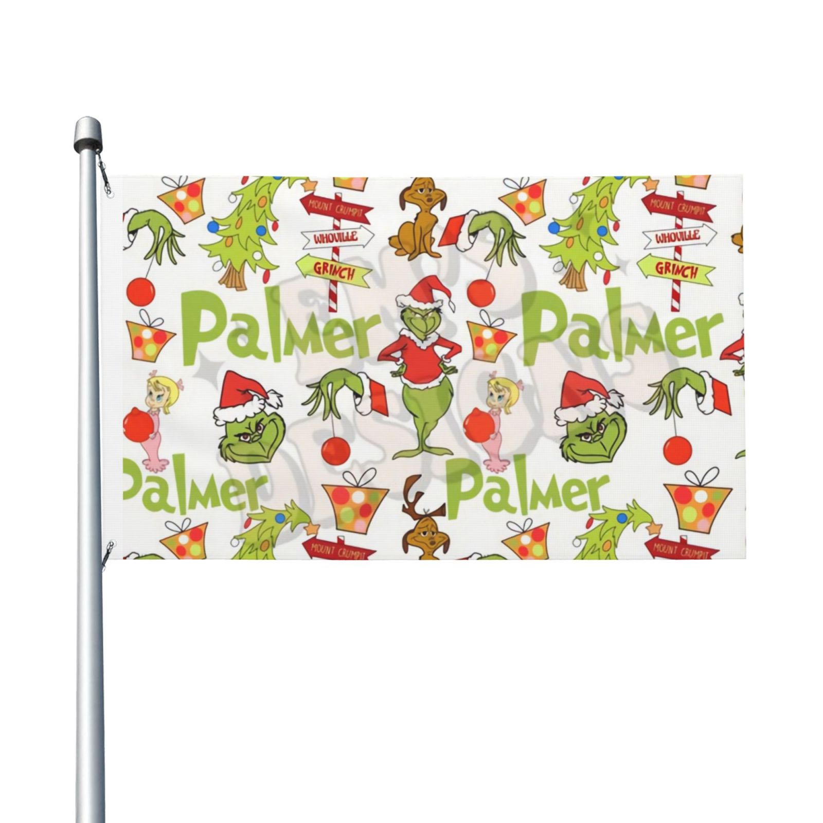 Grinch Inspired Custom Names File 3x5ft Face Flag Fade Proof Holiday ...