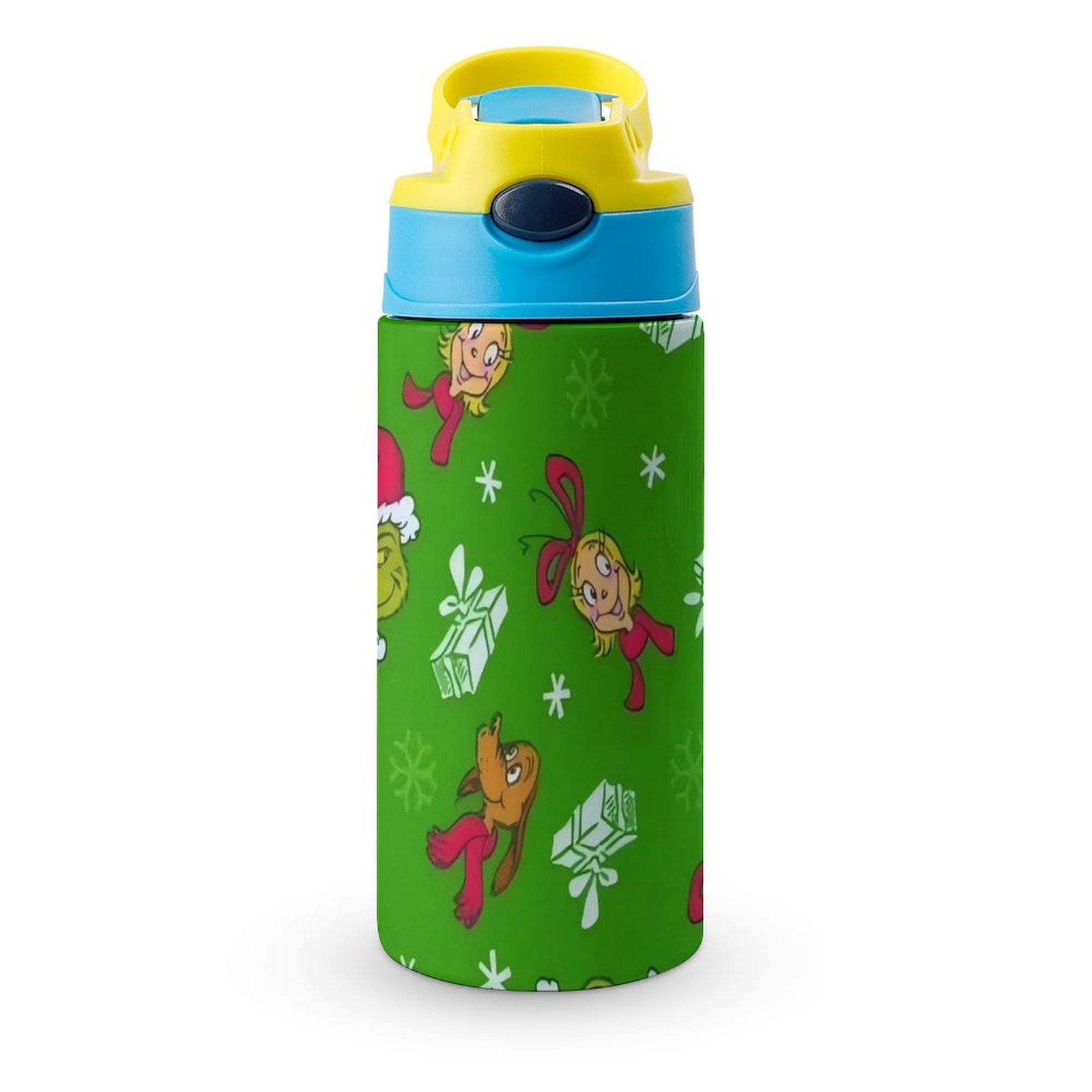 Grinch Kids Insulated Water Bottle with Covered Pop-Up Straw Kids Cups ...