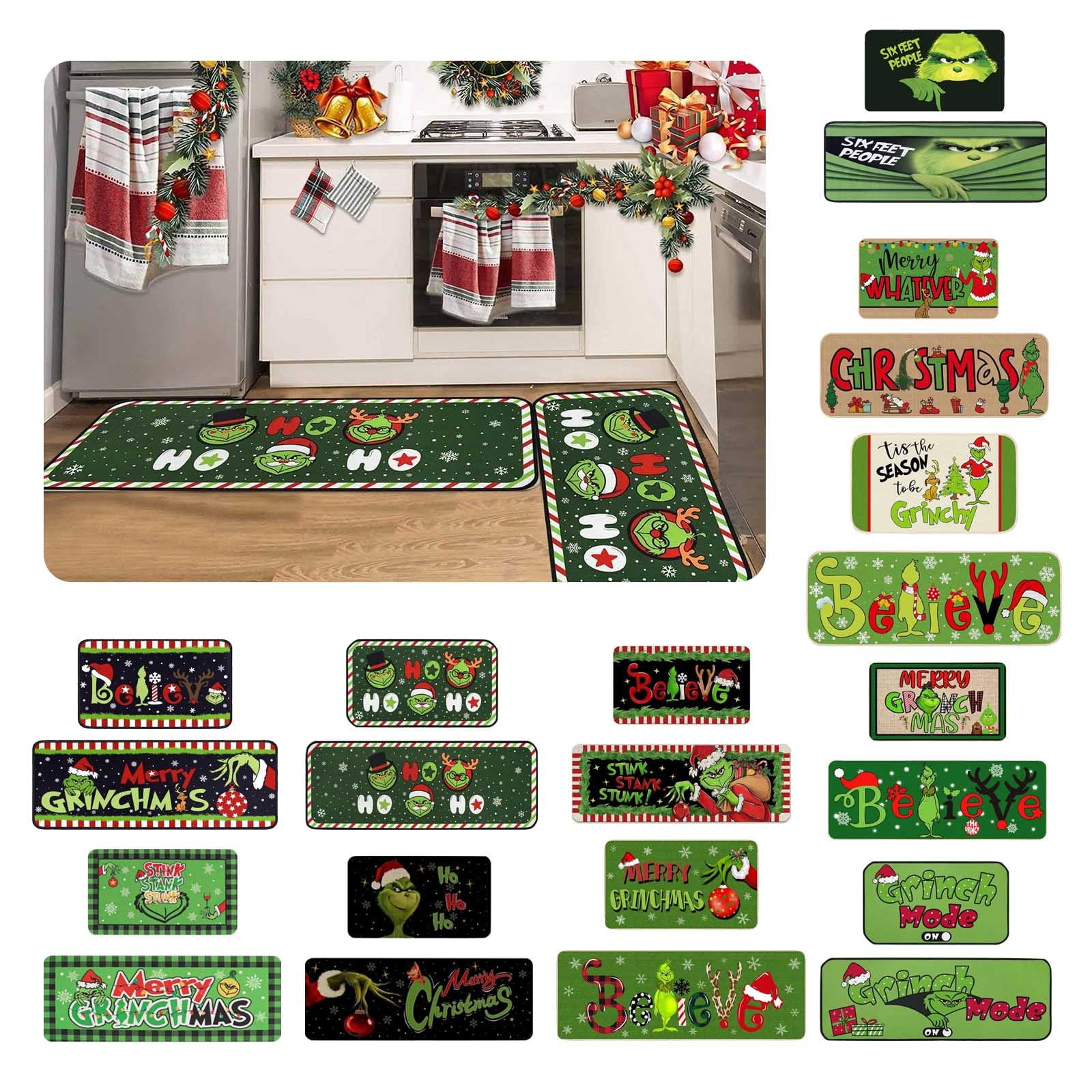 Grinch Kitchen Rugs Grinch Rug, Merry Grinchmas Mat Indoor Christmas ...