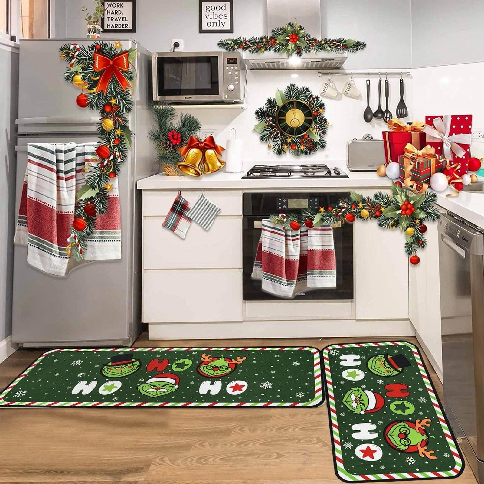 Grinch Kitchen Rugs Grinch Rug, Merry Grinchmas Mat Indoor Christmas ...