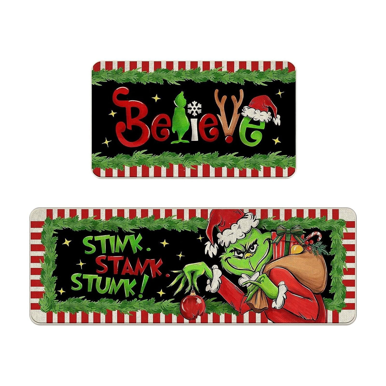 Grinch Kitchen Rugs Grinch Rug, Merry Grinchmas Mat Indoor Christmas ...