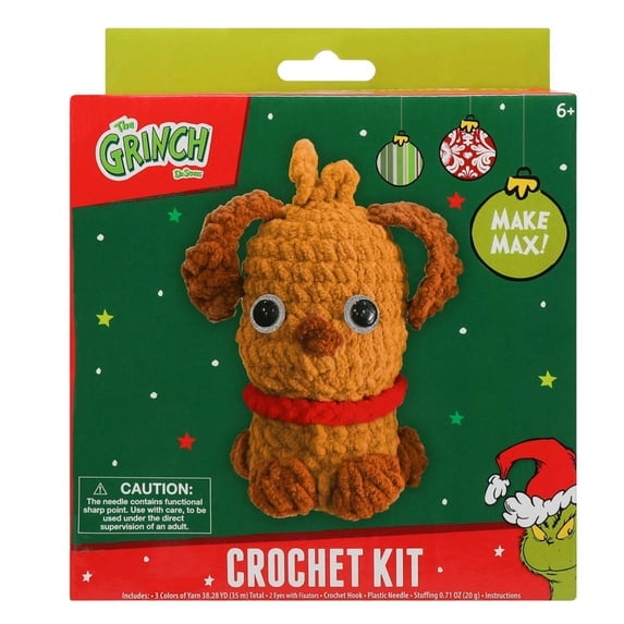 Grinch Max Crochet Kit – Complete DIY Craft Kit with Yarn & Hook ...