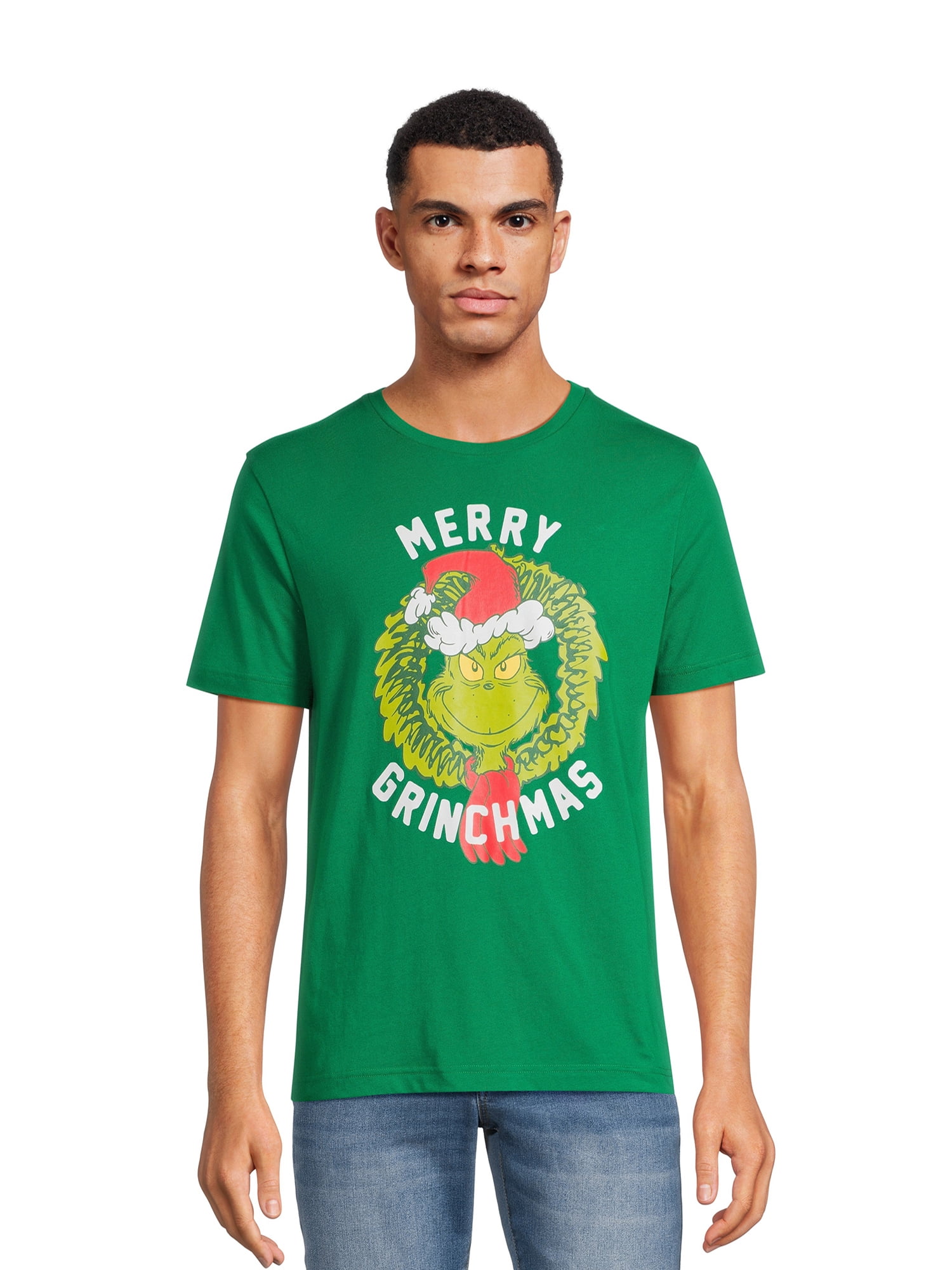 Grinch Men's Merry Grinchmas Graphic Tee with Short Sleeves, Sizes S ...