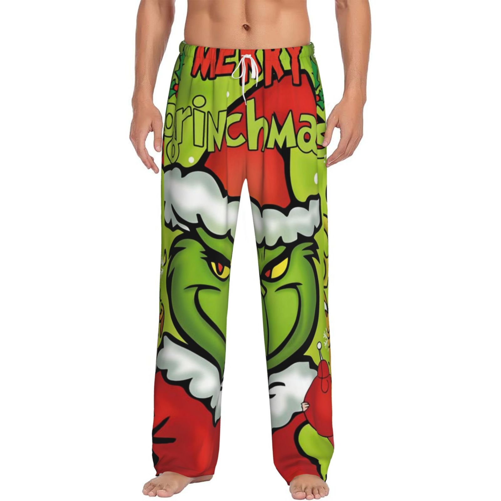 Grinch Men's pajama pants with drawstring waistband pockets, casual ...
