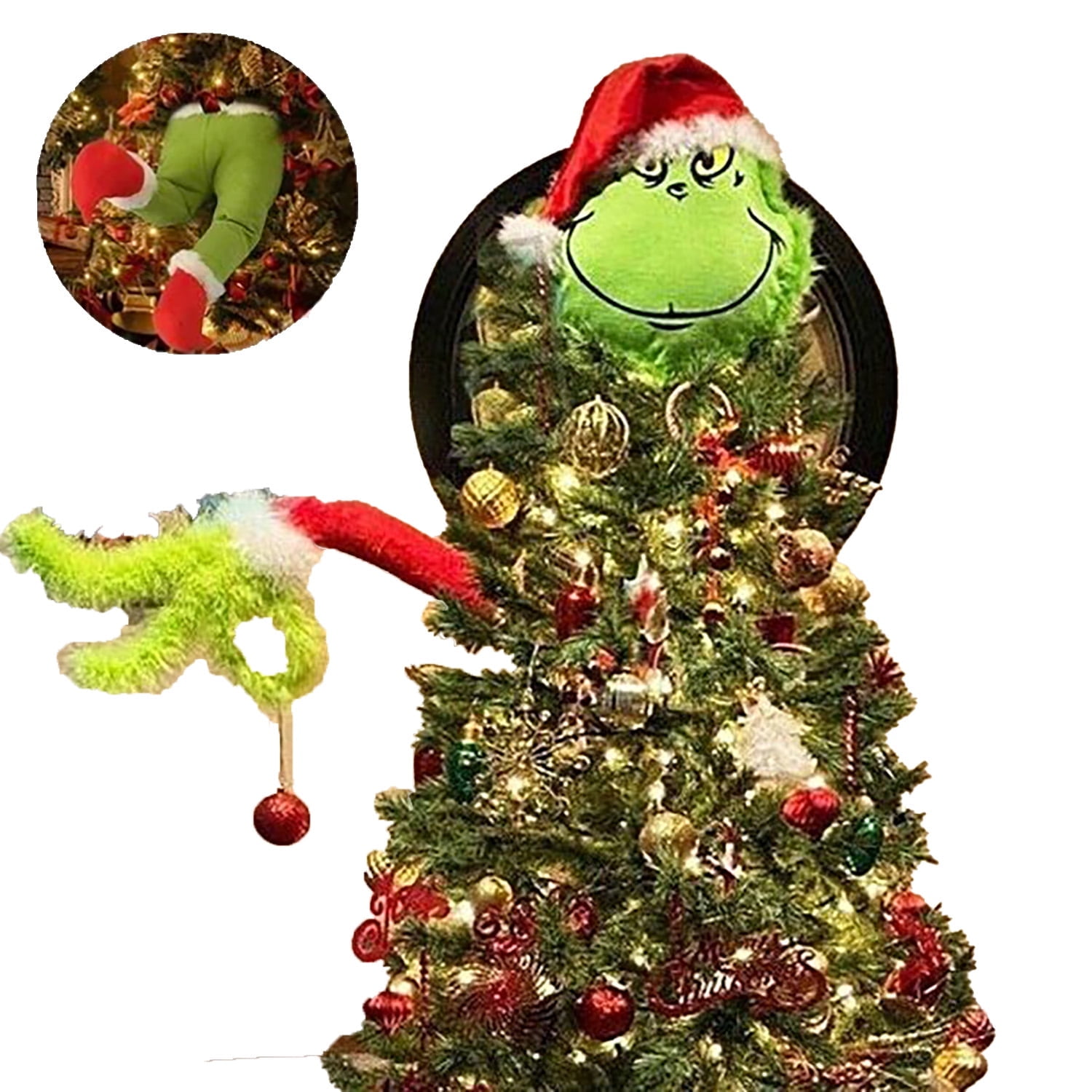 Grinch Merch Wivi Christmas Tree Decorations Grinch Stole Stuffed Elf ...