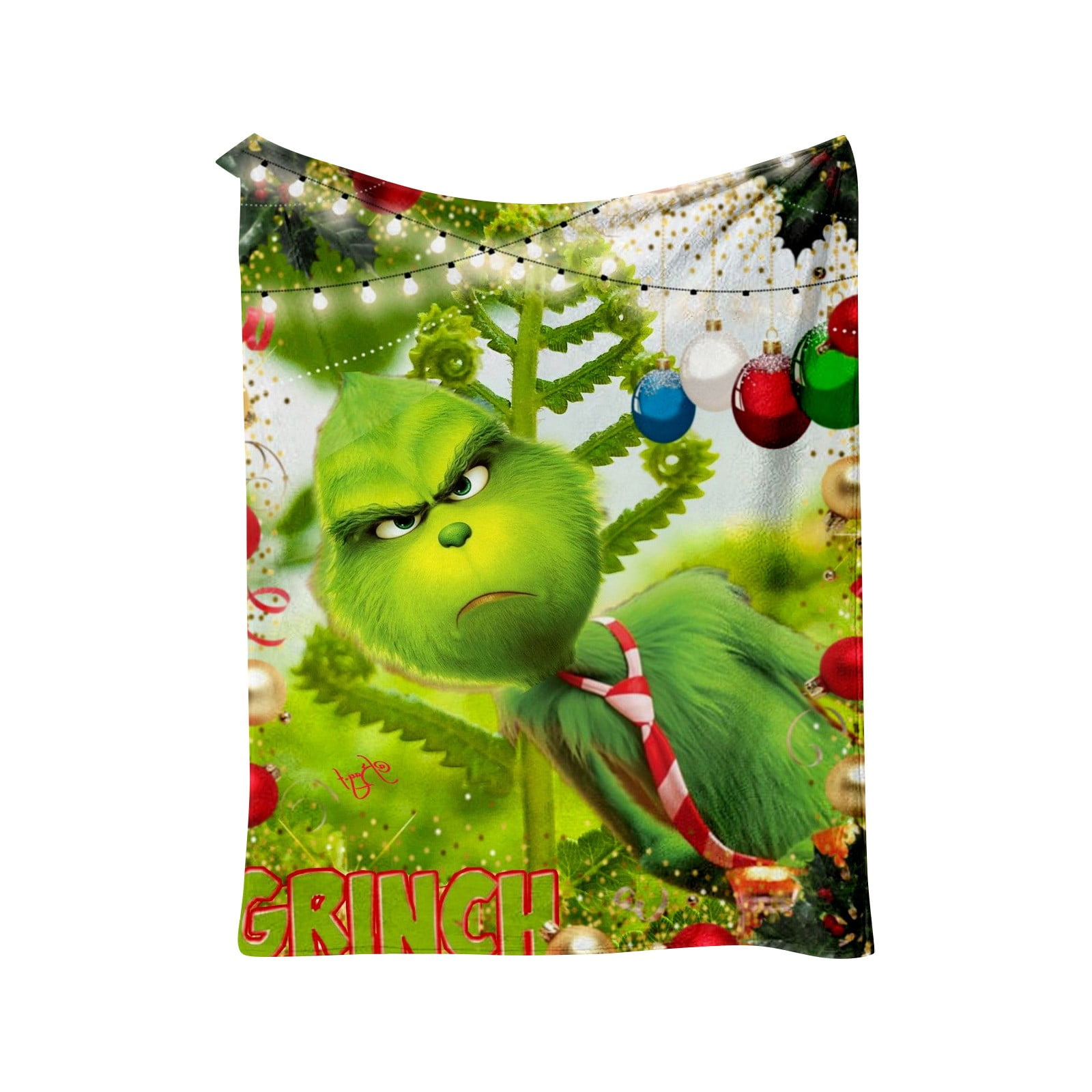 Grinch Items Festive Holiday Blanket Cozy Fleece Throw with Iconic ...