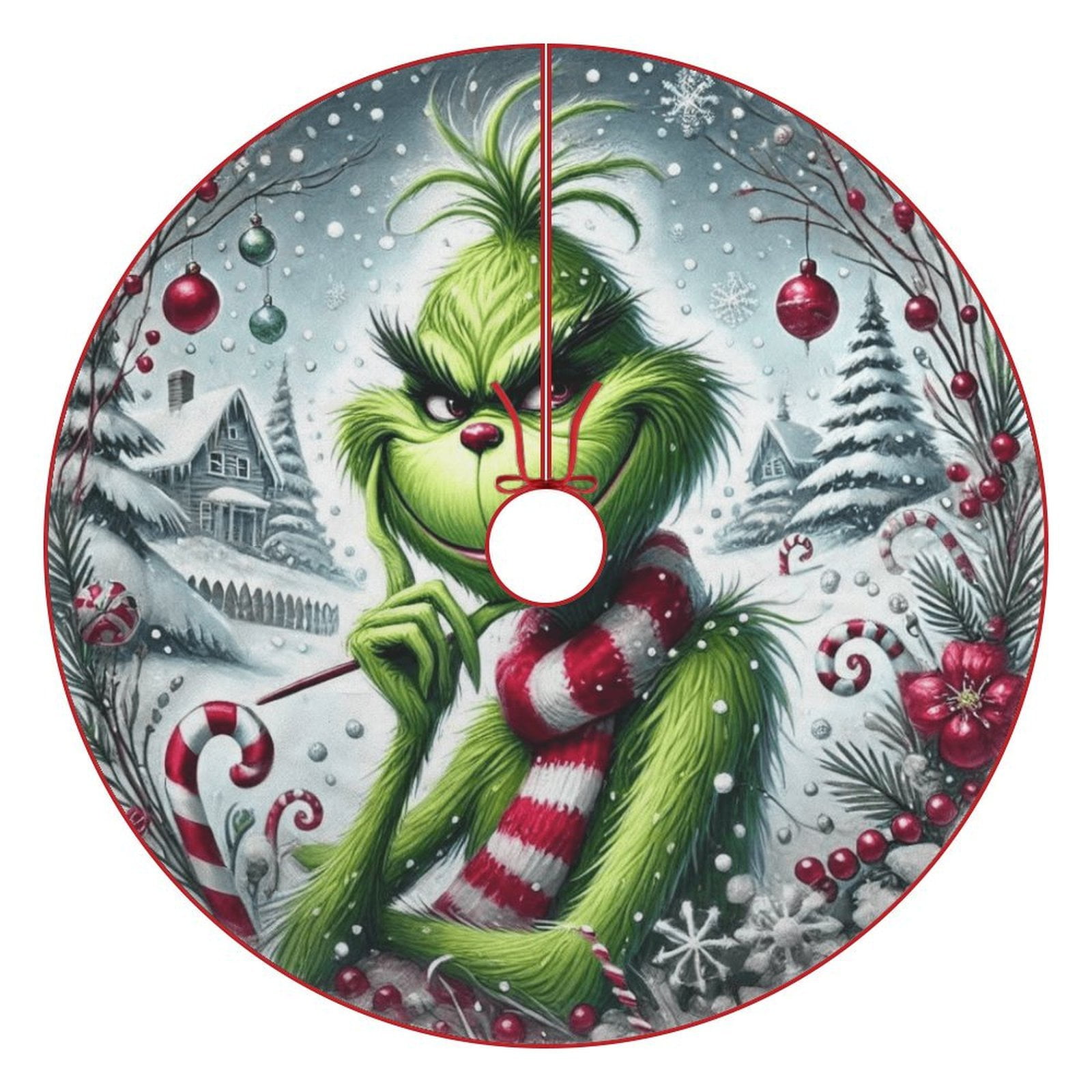 Grinch Merry Christmas Large Merry Christmas Tree Skirt, Funny Soft ...