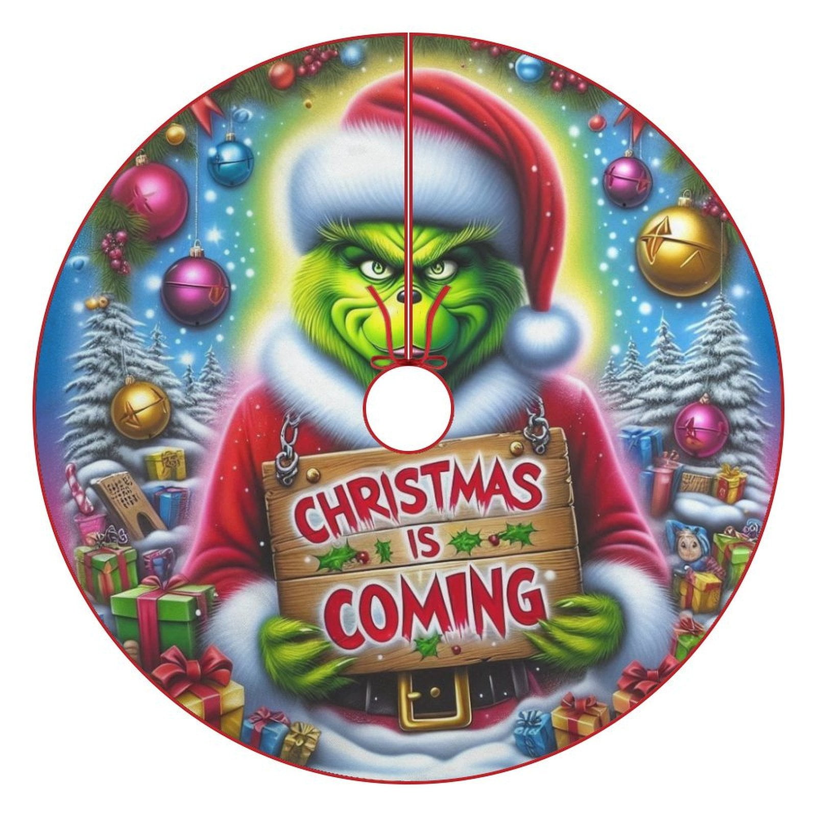 Grinch Merry Christmas Large Merry Christmas Tree Skirt, Funny Soft ...