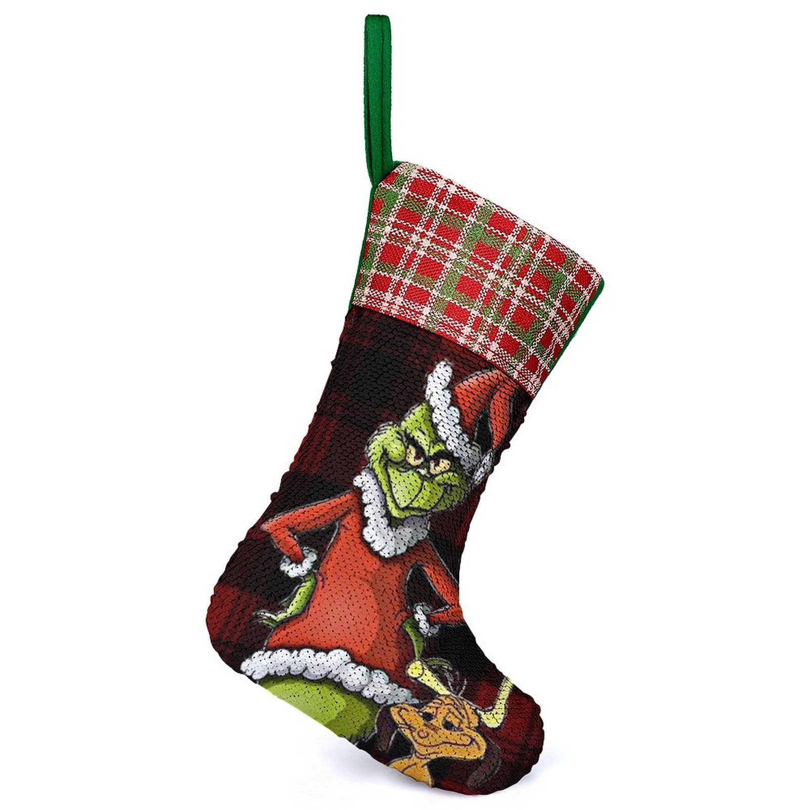 Grinch Merry Christmas Large Sequin Christmas Stockings Fireplace Tree ...