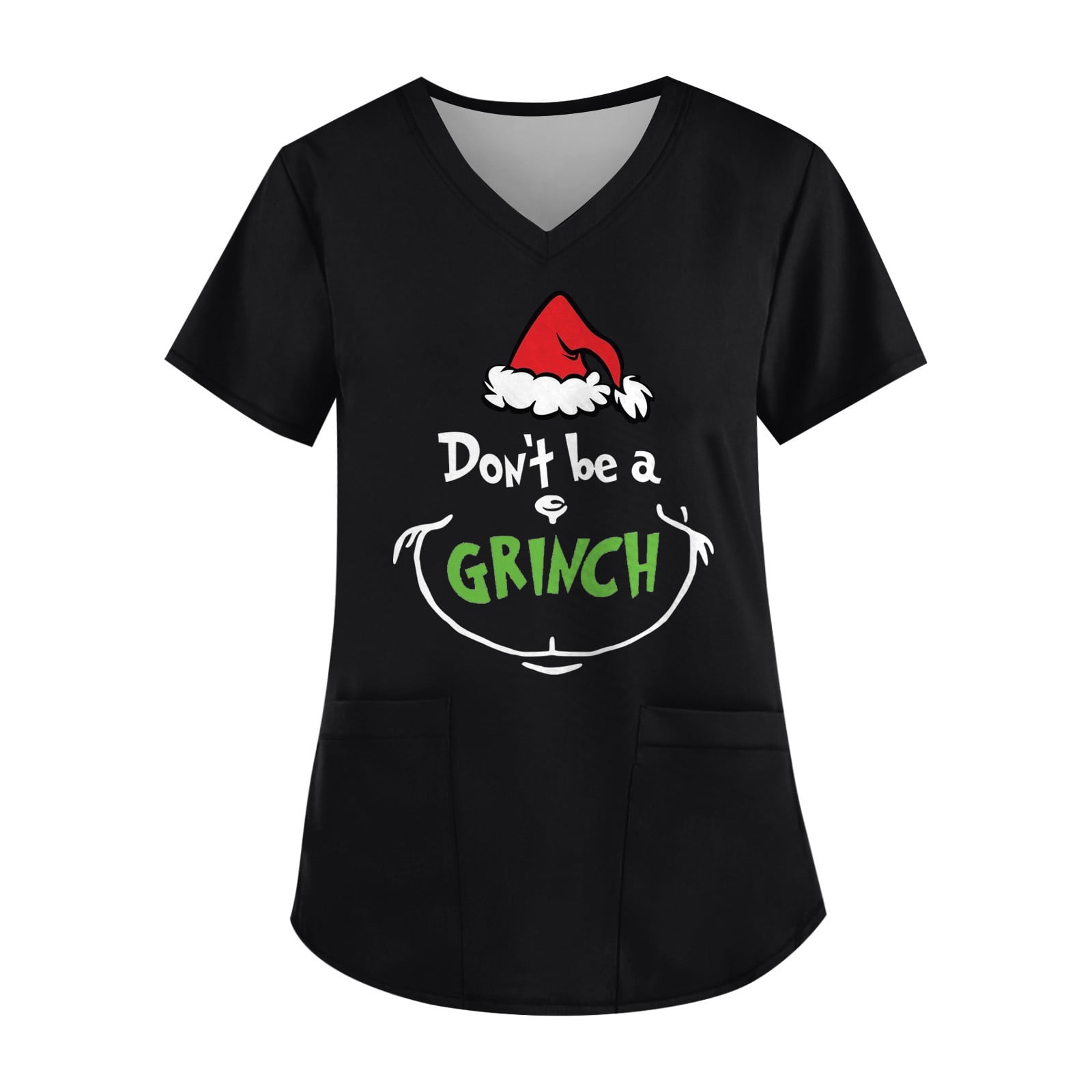 Grinch Monster Grinch Tops - Women's Christmas V-Neck Scrub Top 'Don't ...