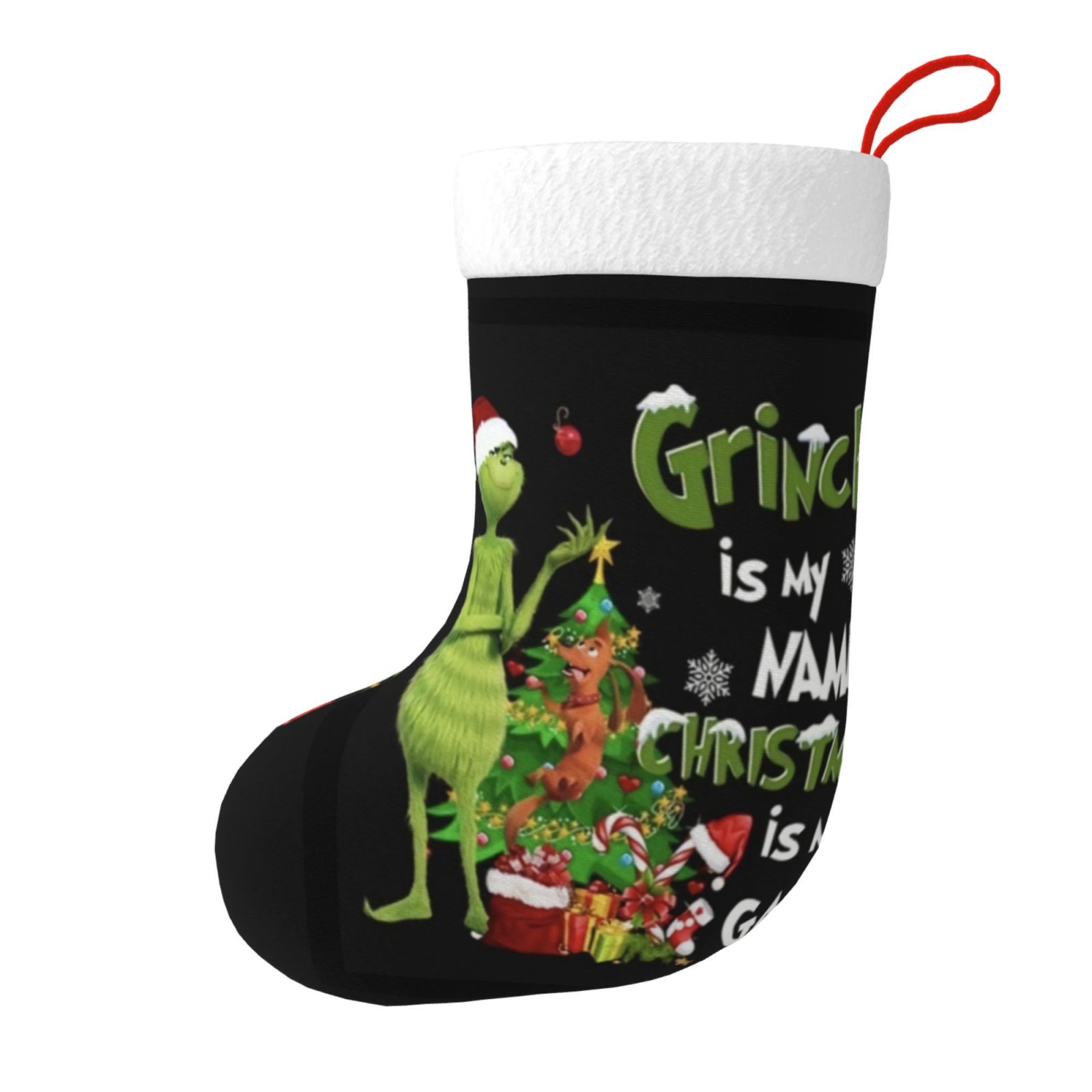 Grinch Is My Name Christmas Is My Game 18 Inches Christmas Stockings ...