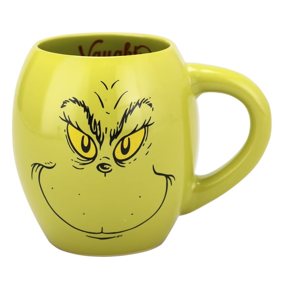 Grinch Naughty And Nice 18 Oz Oval Sculpted Ceramic Christmas Coffee ...