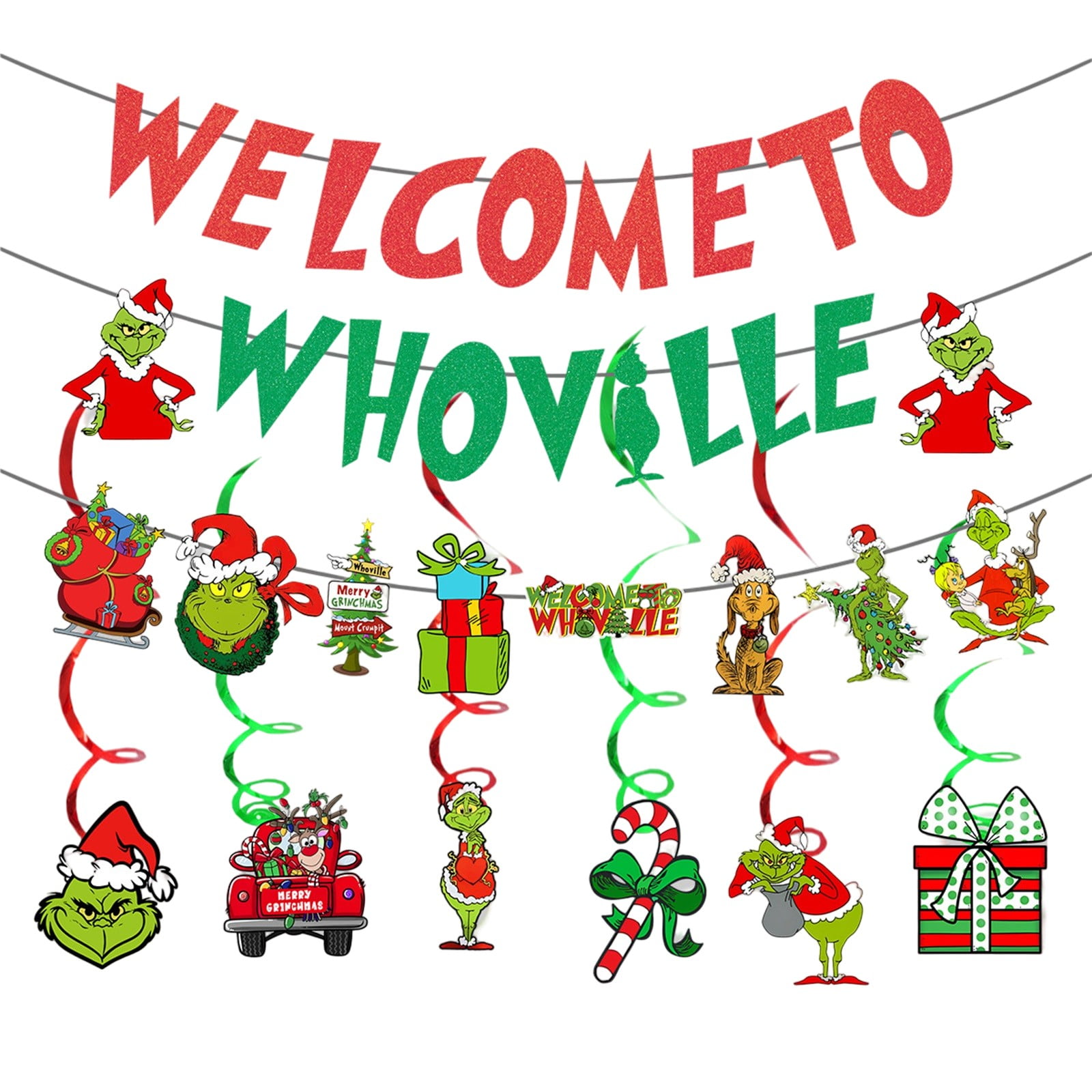 Grinch Ornaments Christmas Gifts Festive Holiday Decoration Set With ...