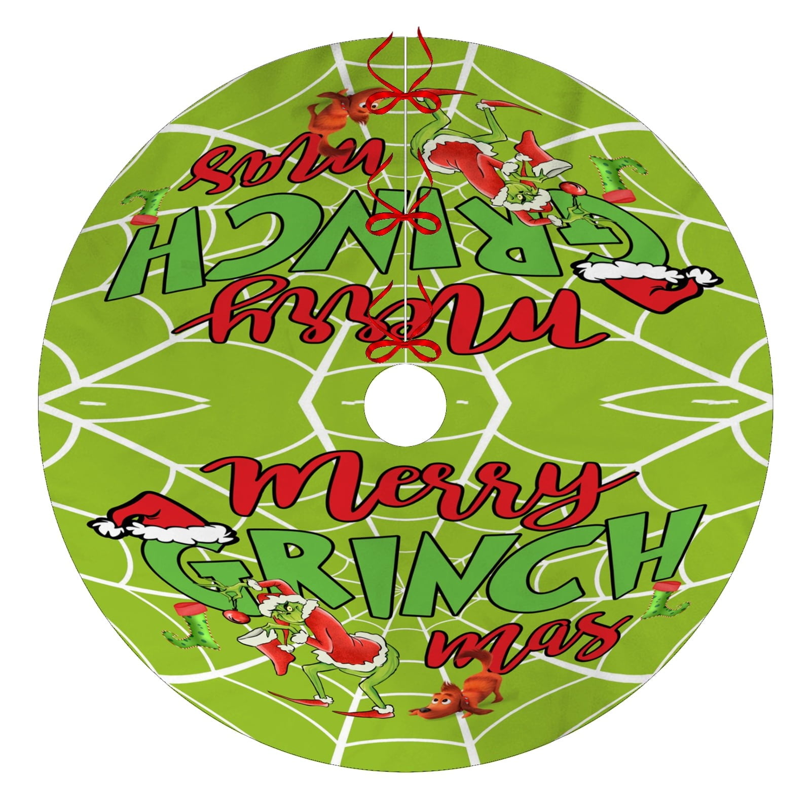 Grinch Ornaments Christmas Gifts Festive Christmas Tree Skirt With ...