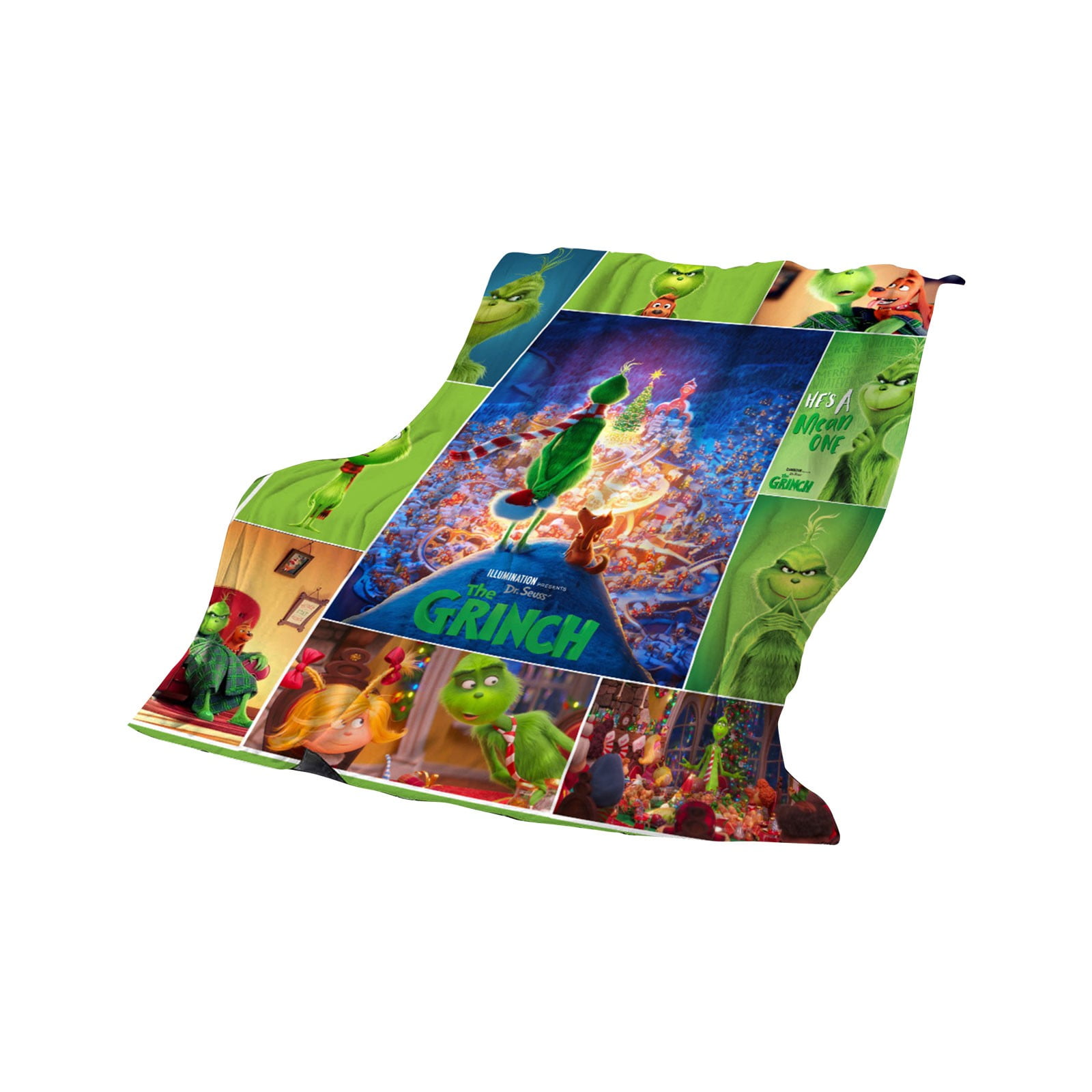 Grinch Ornaments Cozy Fleece Throw Blanket With Colorful Cartoon ...