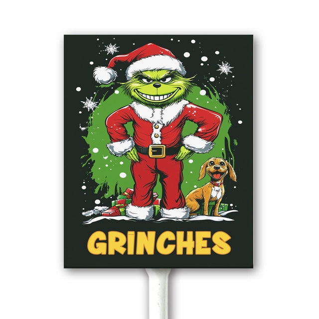 Grinch Outdoor Sign, Christmas Garden Sign, Winter Christmas Decoration ...