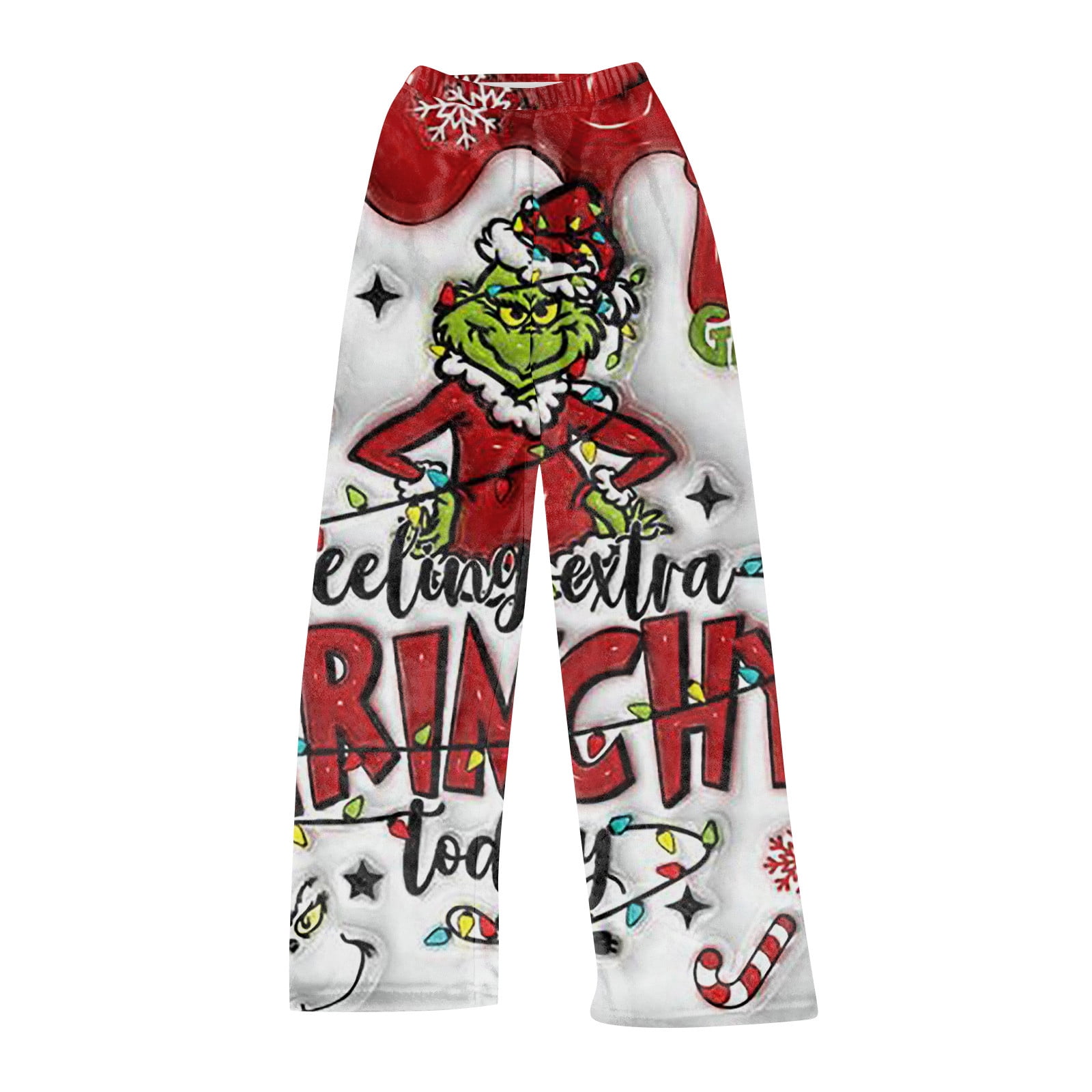 Grinch Pajama Pants Festive Red Holiday Pajama Pants for Adults ...