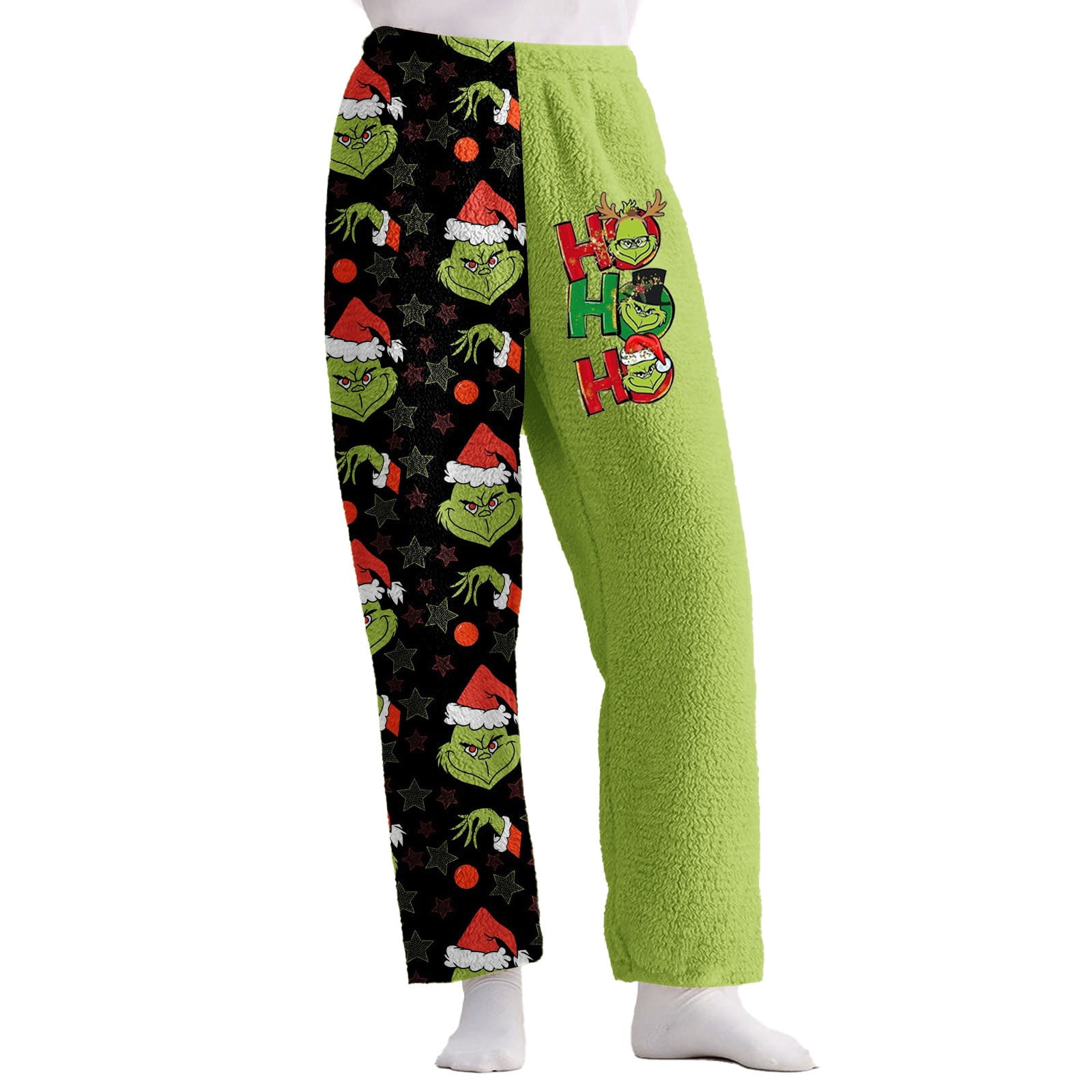 Grinch Pajama Pants Waist Cute Grinch Pajama Pants Relaxed Cozy Fleece ...