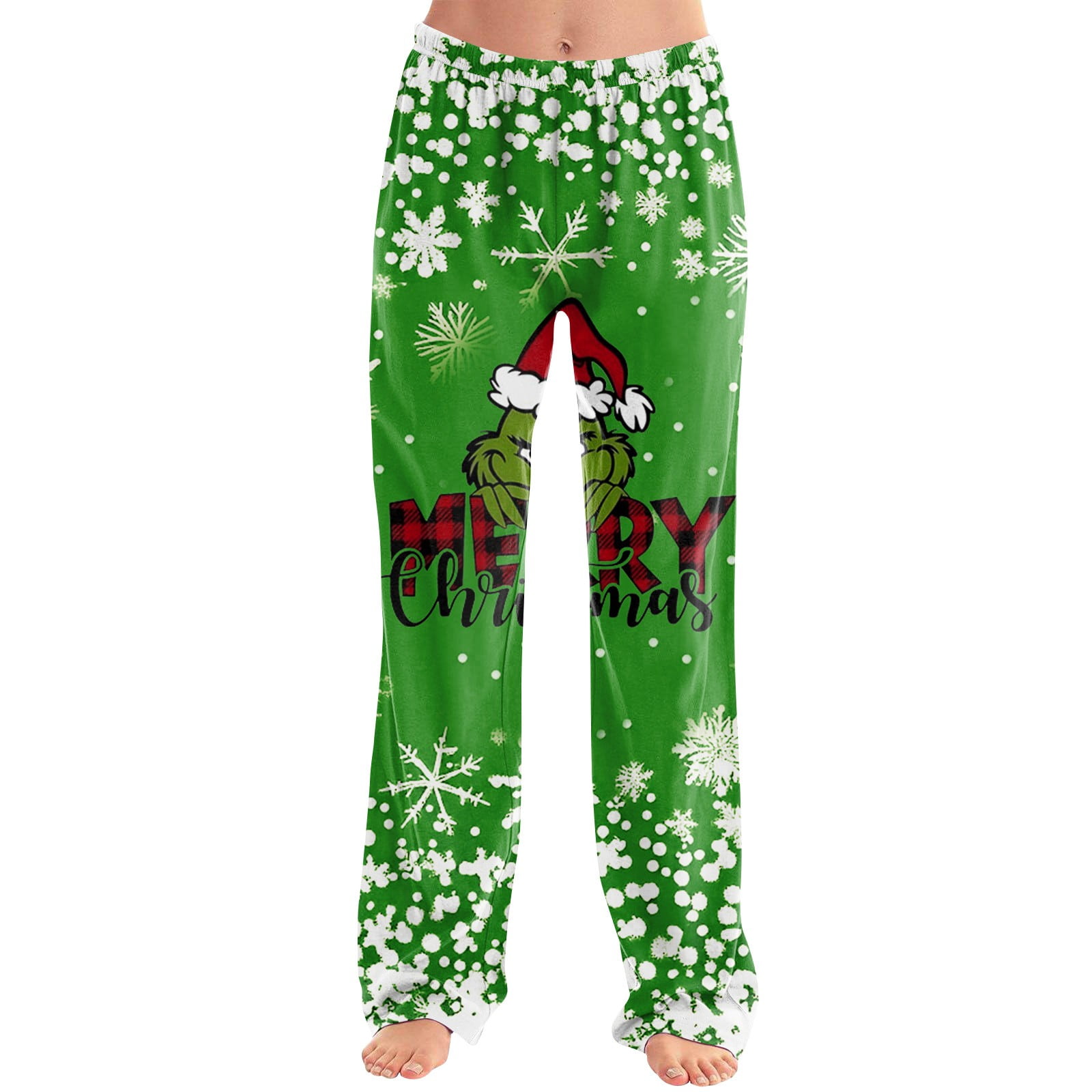 Grinch Pajama Pants Waist Cute Grinch Pajama Pants Relaxed Cozy Women's ...