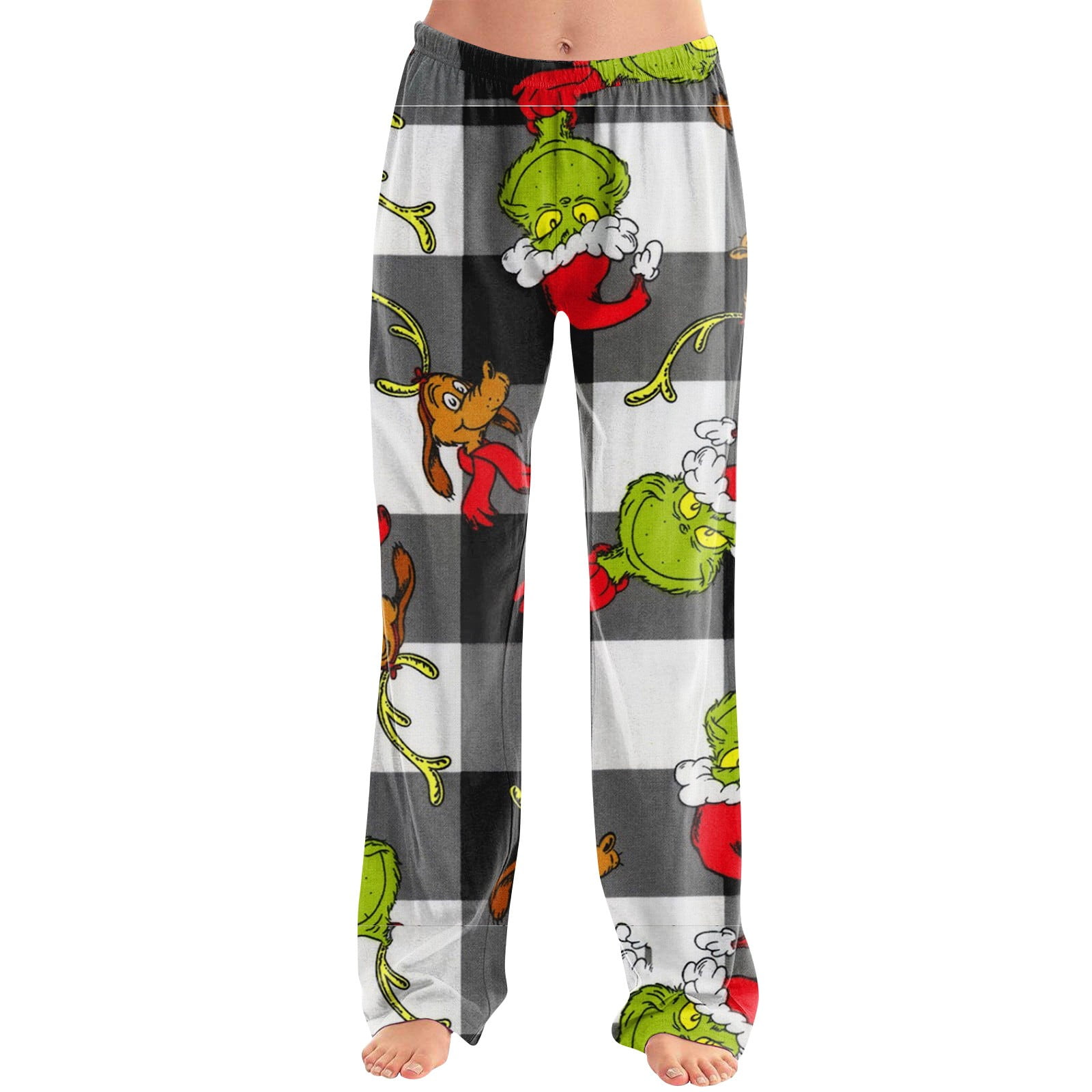 Grinch Pajama Pants Waist Cute Grinch Pajama Pants Relaxed Cozy Women's ...
