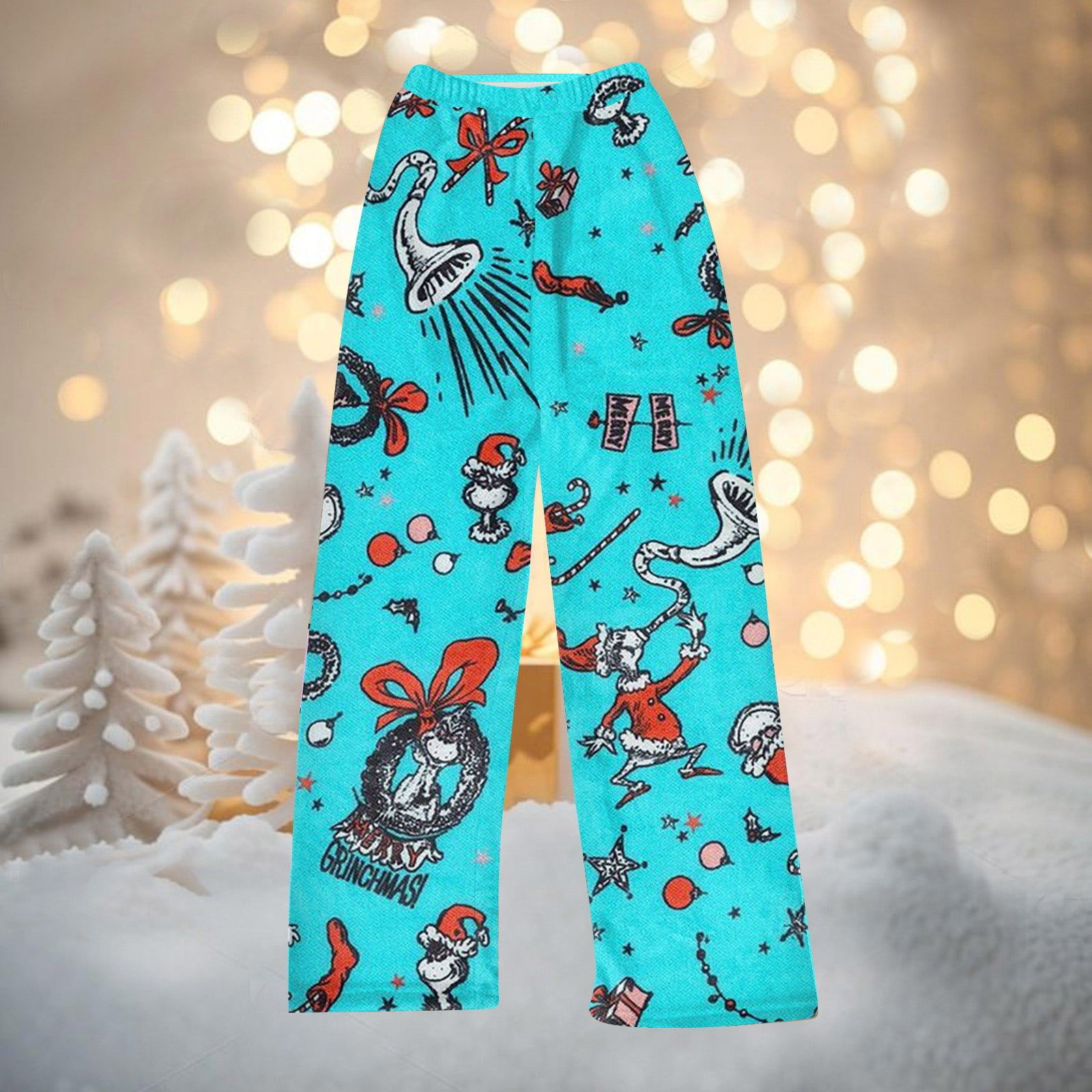 Onlypjs Griinch Pajama Pants for Girl, Christmas Flannel Fuzzy Pajamas ...