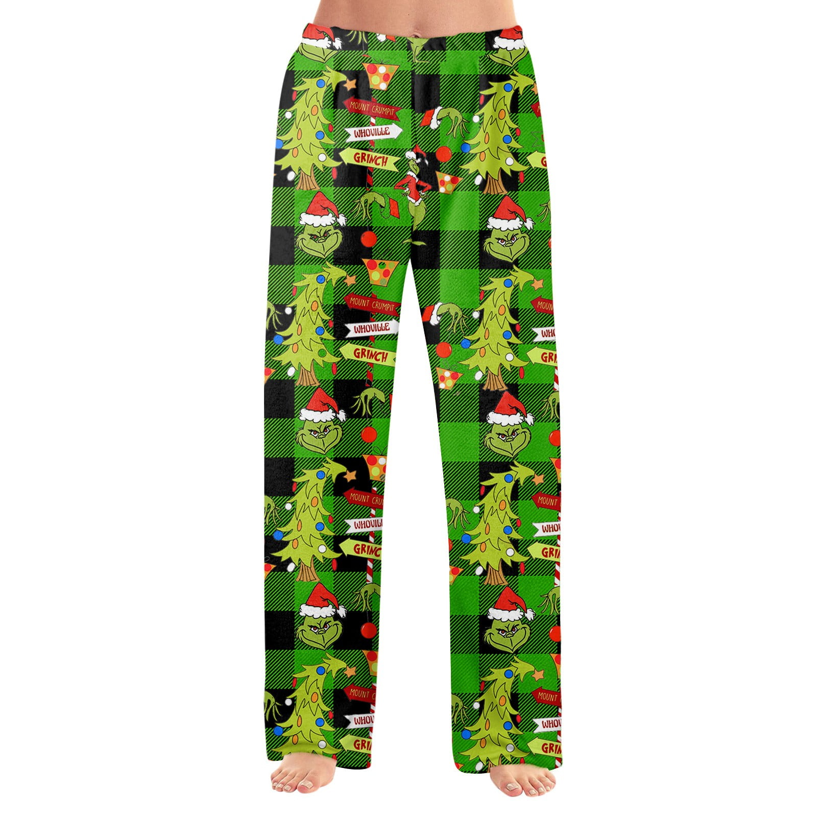 Grinch Pajama Pants for Women,Festive Red Pajama Pants with Holiday ...