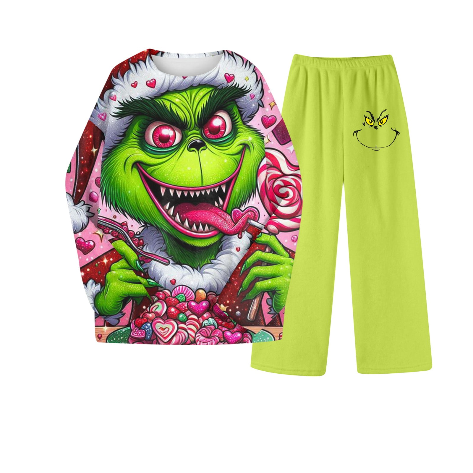Grinch Pajamas Clearance Family Matching Festive Holiday Pajama Set for ...
