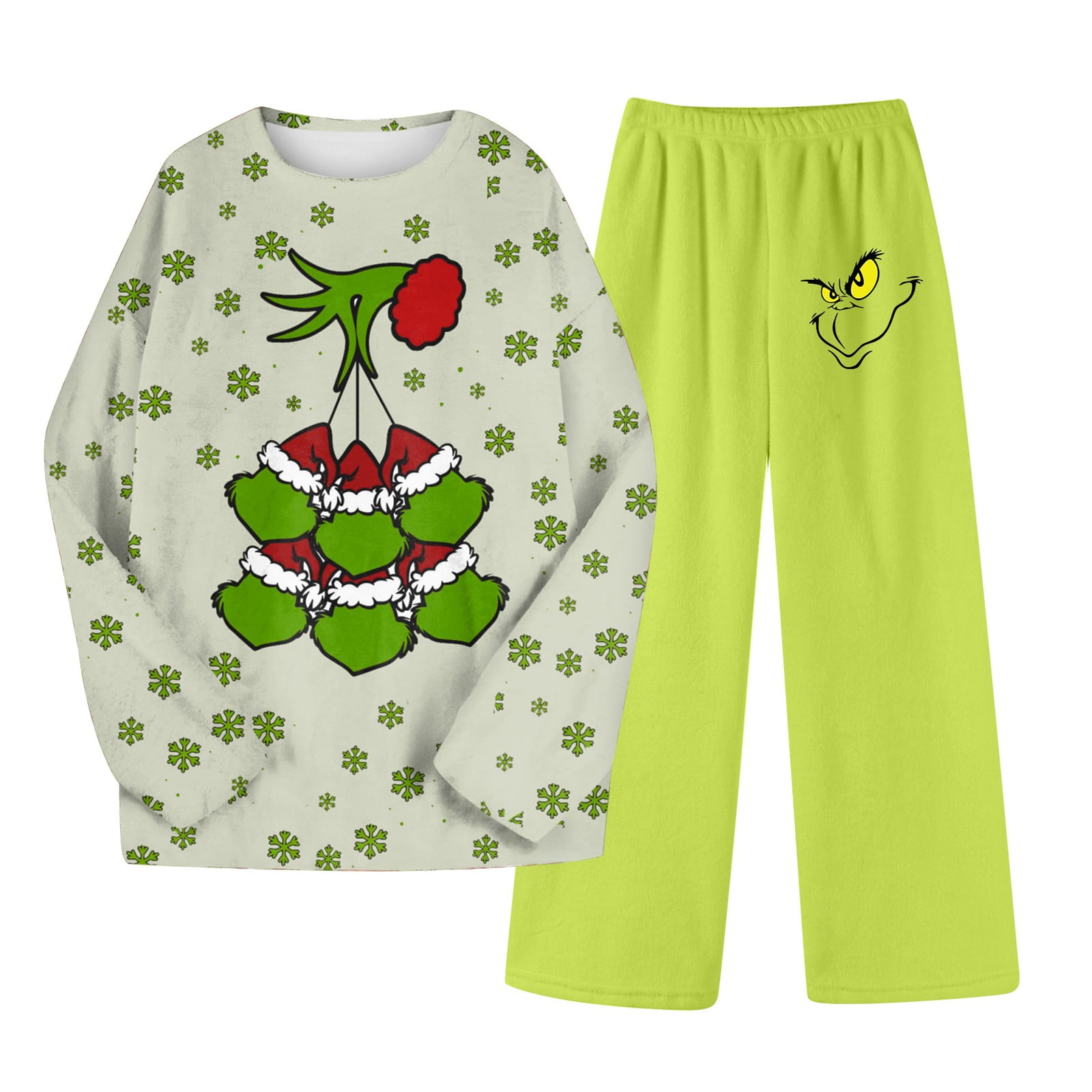 Grinch Pajamas Costume Festive Holiday Pajama Set for Kids and Adults ...