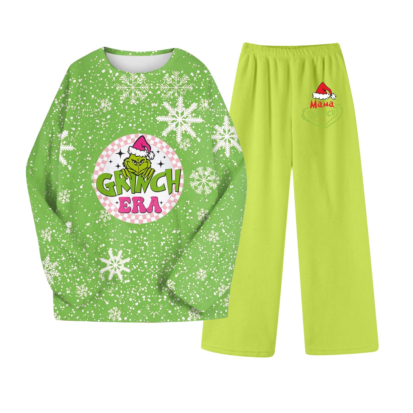 Grinch Pajamas - Family Christmas Pajamas Set, Green Grinch Print ...